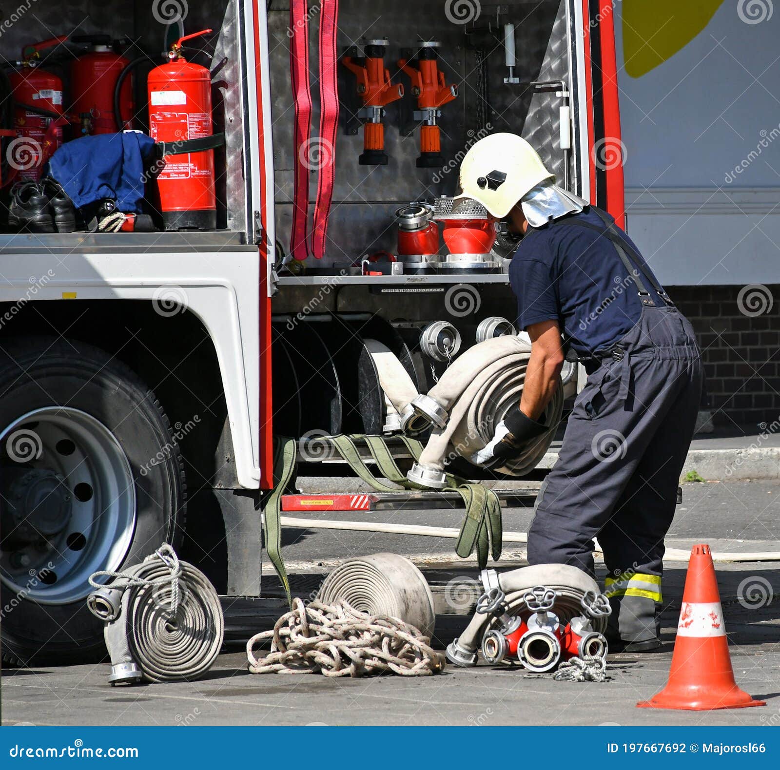 Firefighter at the Scene of a Fire Editorial Photography - Image of ...