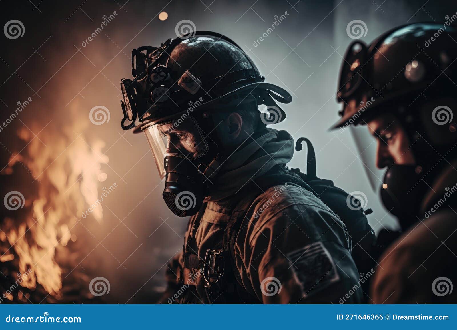 Firefighter Searching for Possible Survives Stock Illustration ...