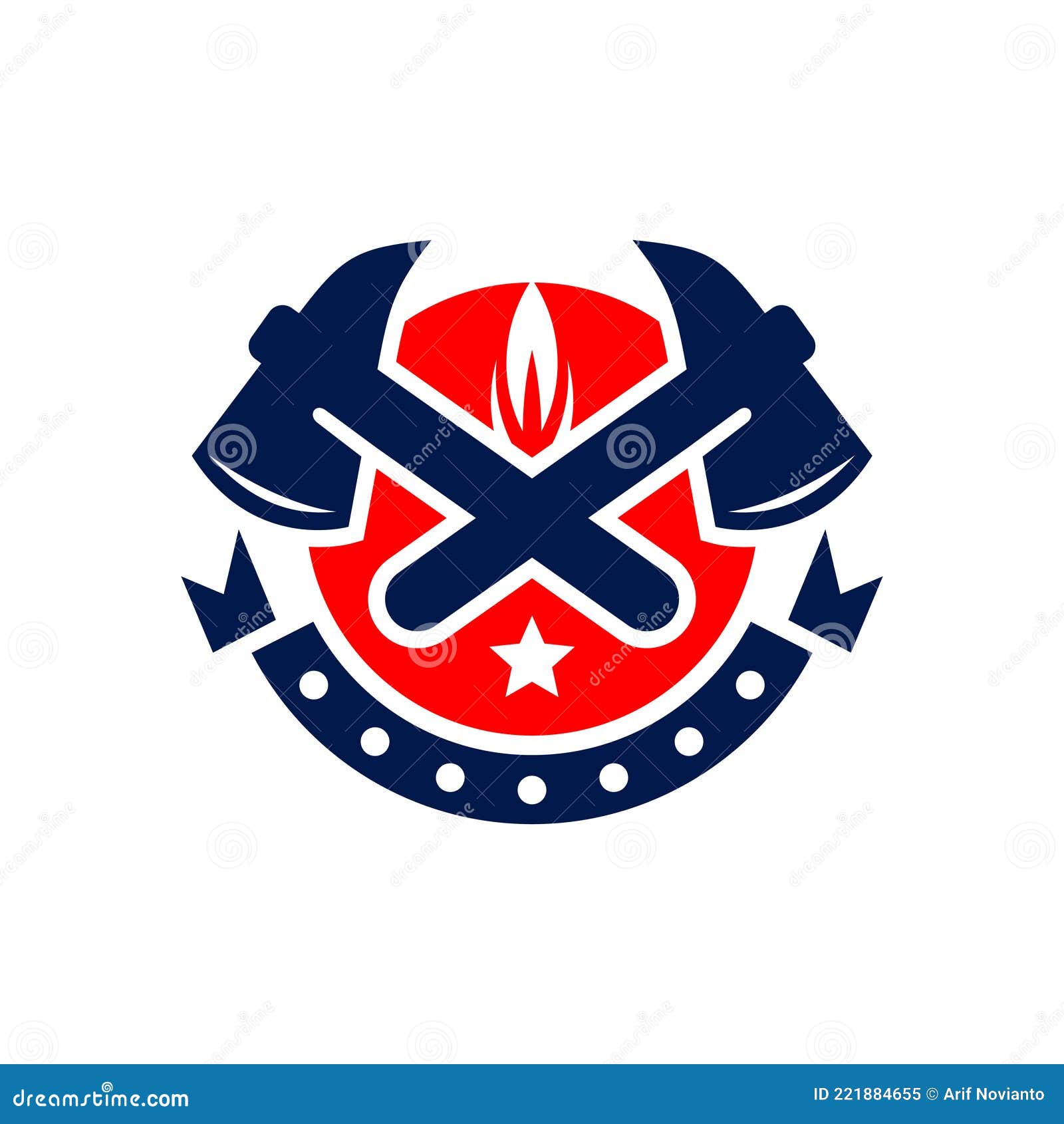 Firefighter Shield Illustration Logo Stock Vector - Illustration of ...