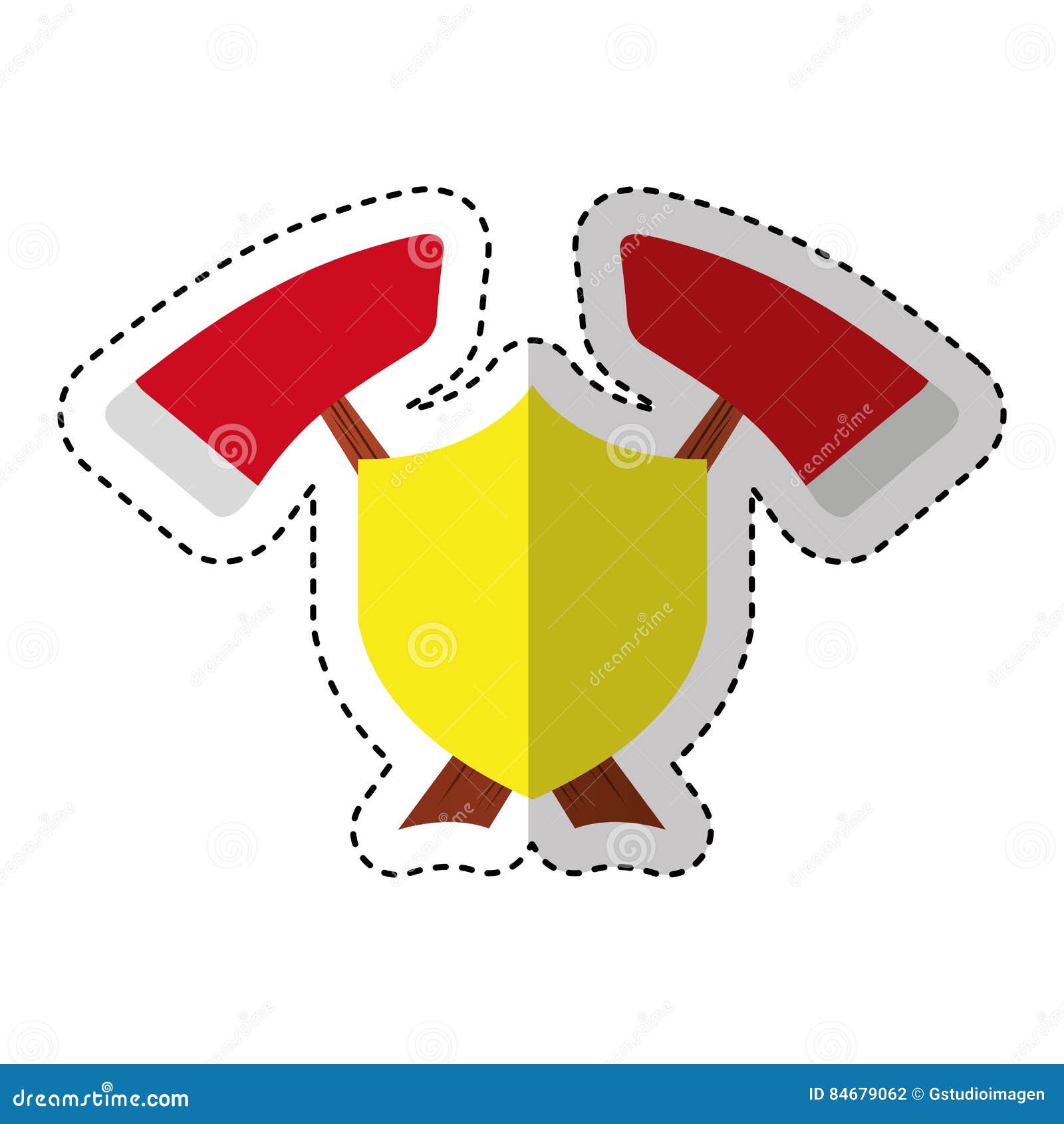 Firefighter Shield Isolated Icon Stock Illustration - Illustration of ...
