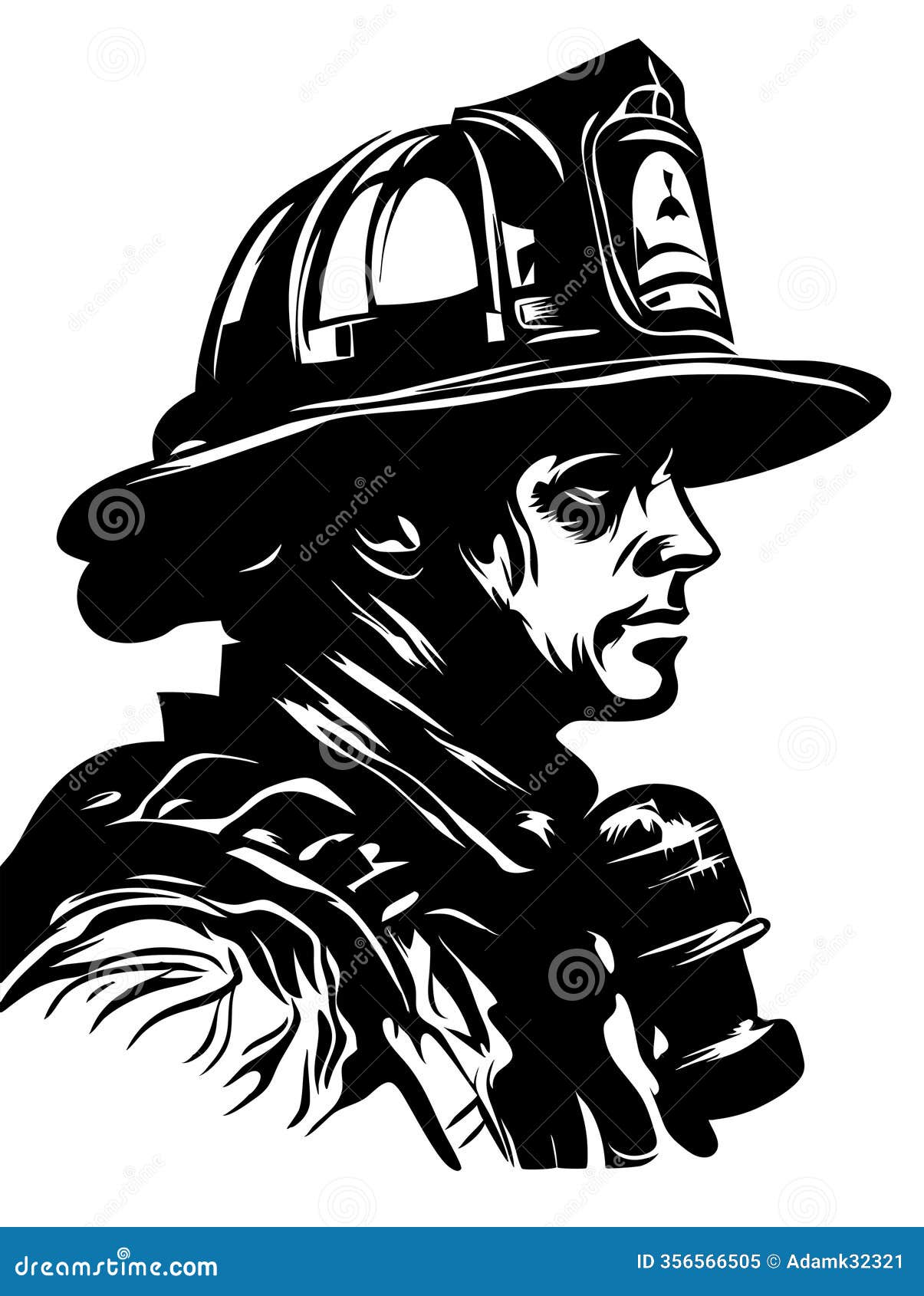 Firefighter Silhouette Vector Art Heroic First Responder Illustration ...