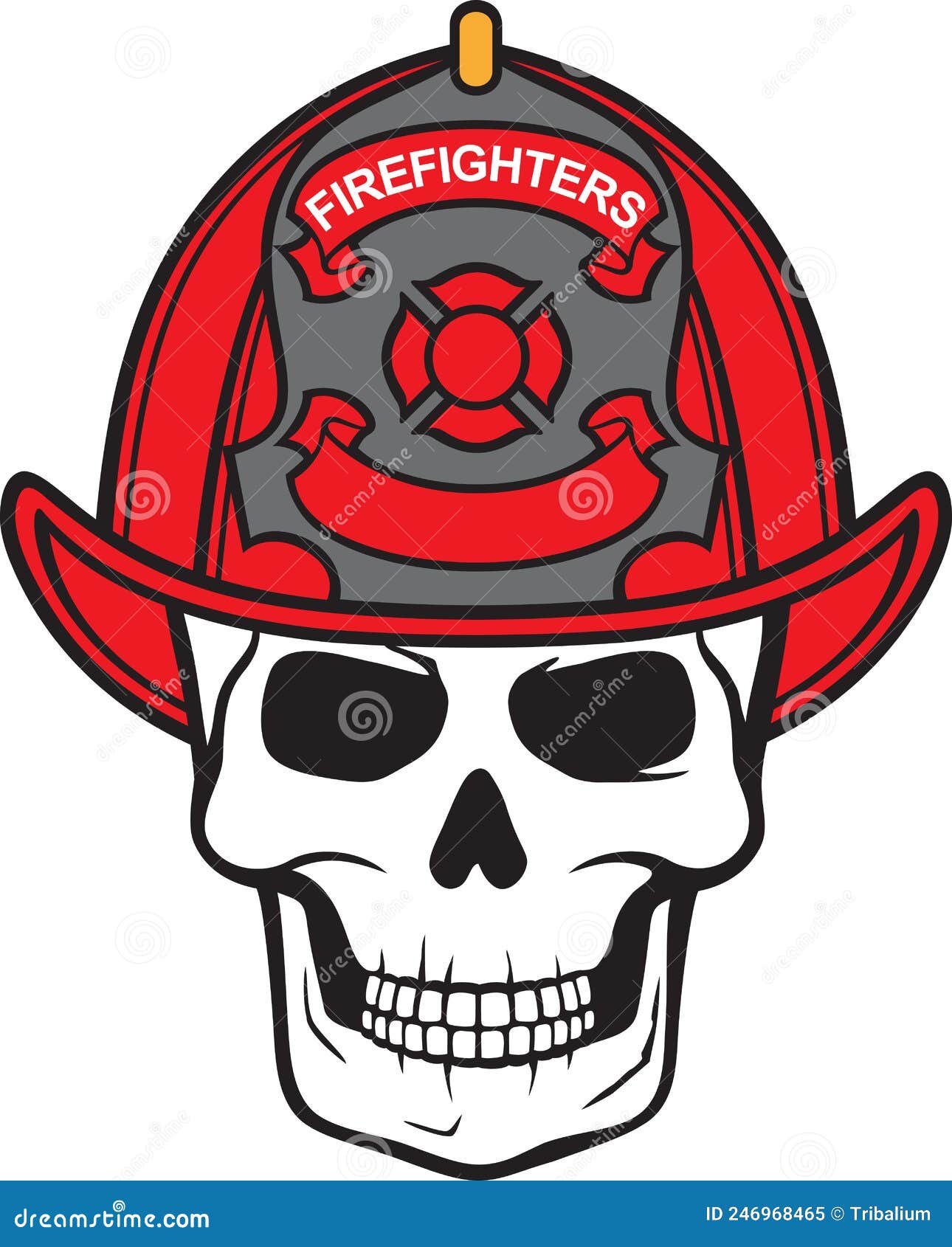 Firefighter Skull Color Vector Stock Vector - Illustration of horror ...