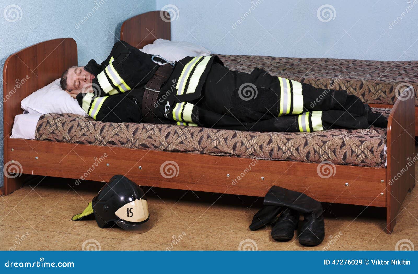 Firefighter sleeps stock image. Image of gear, black - 47276029