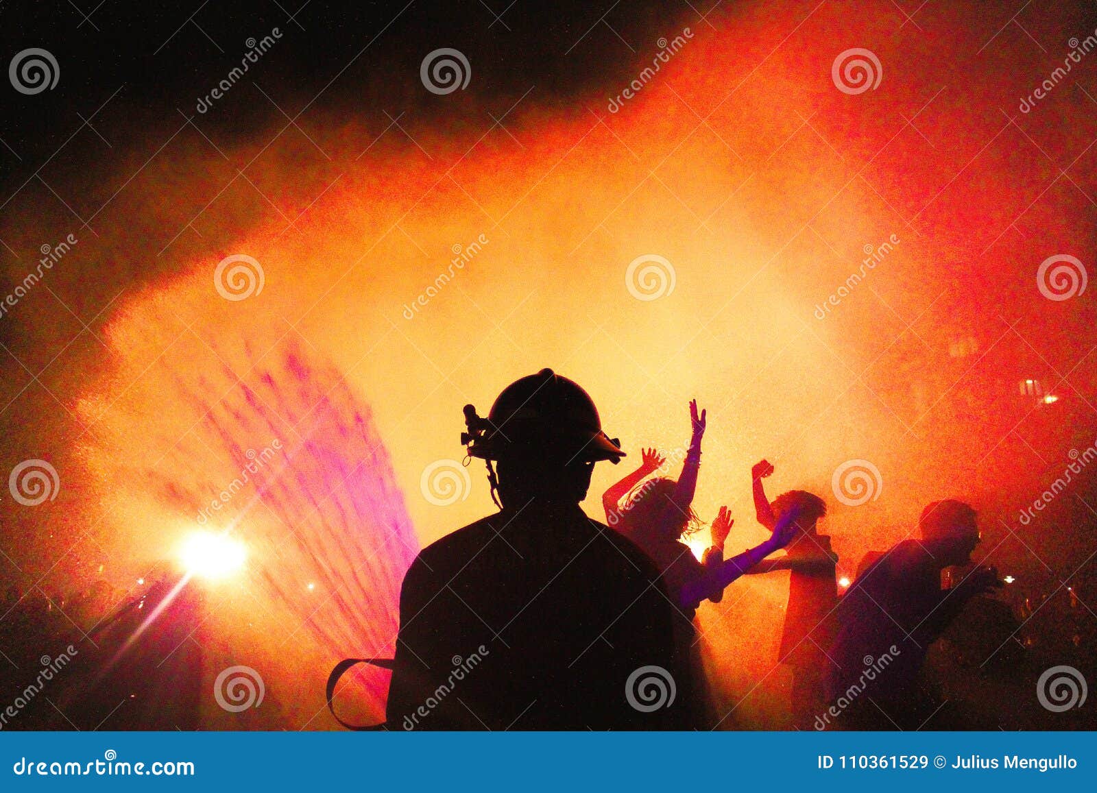 University Rave Party editorial stock image. Image of firefighter ...