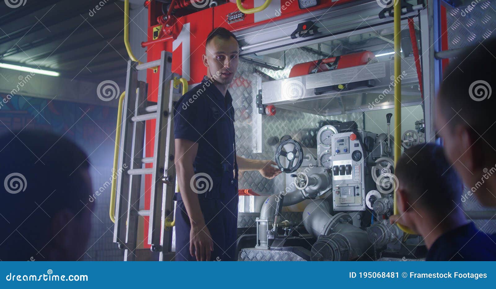 Firefighter Teaching Trainees on Station Stock Image - Image of ...