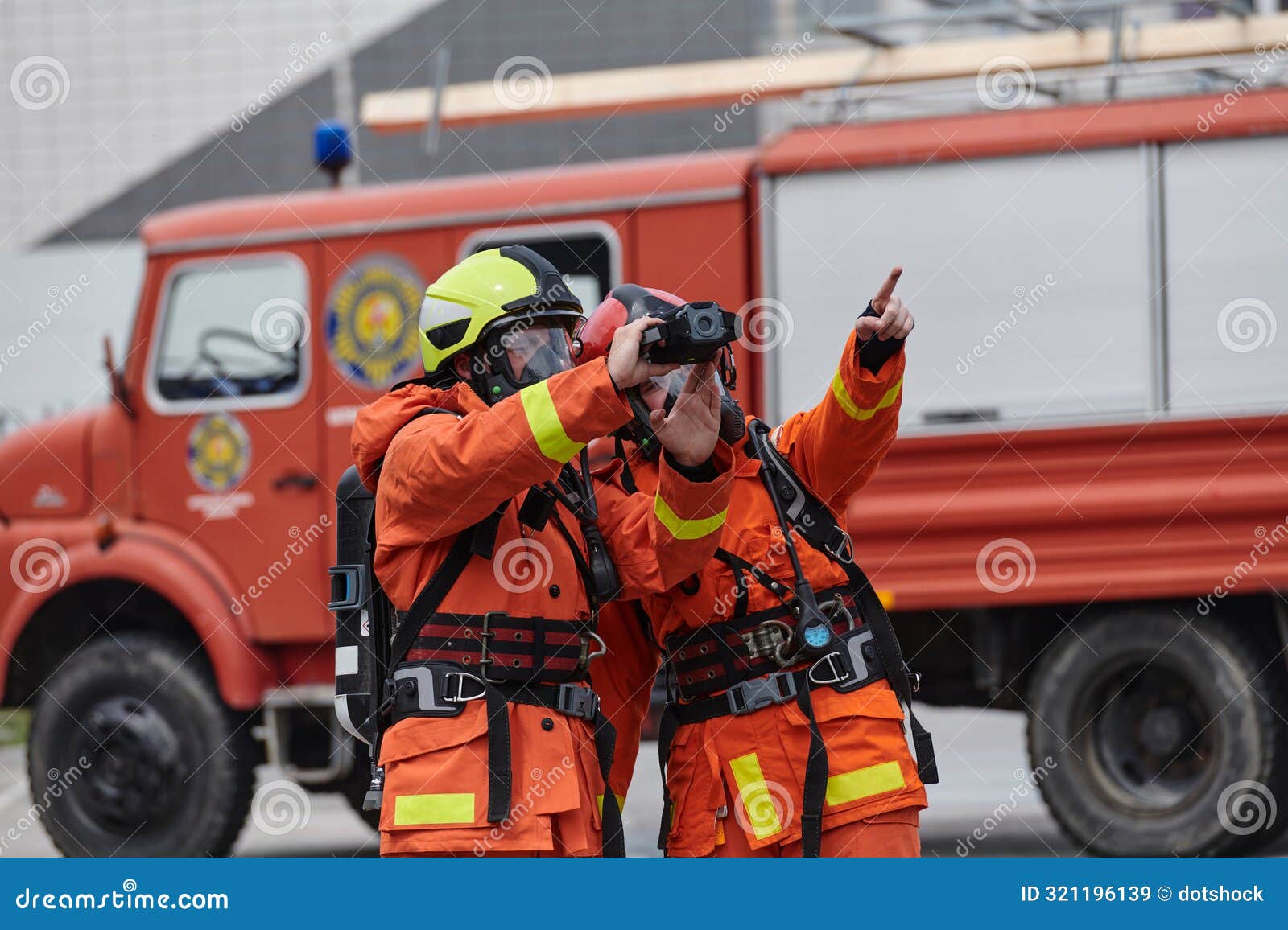 Firefighter Team Learning Thermal Camera Usage during Training Session ...