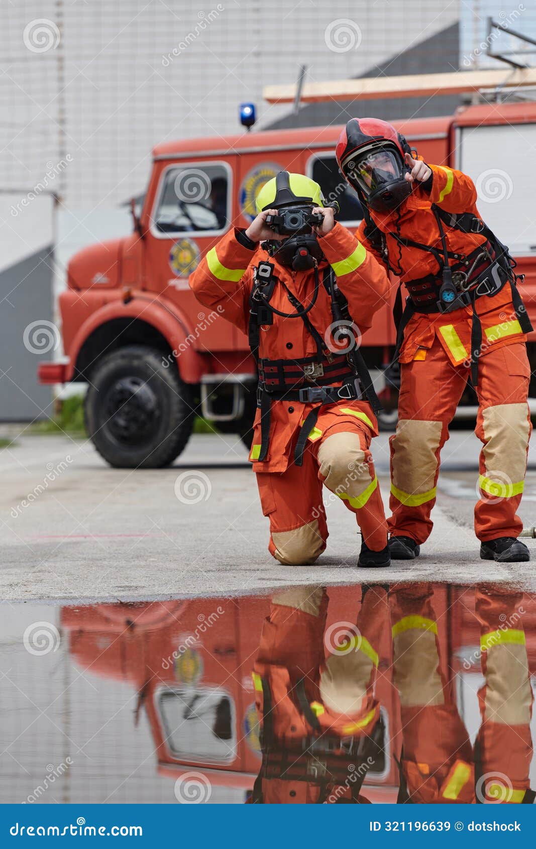 Firefighter Team Learning Thermal Camera Usage during Training Session ...