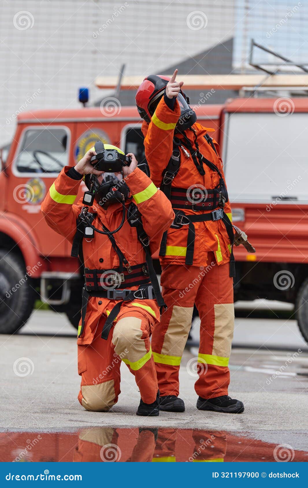 Firefighter Team Learning Thermal Camera Usage during Training Session ...