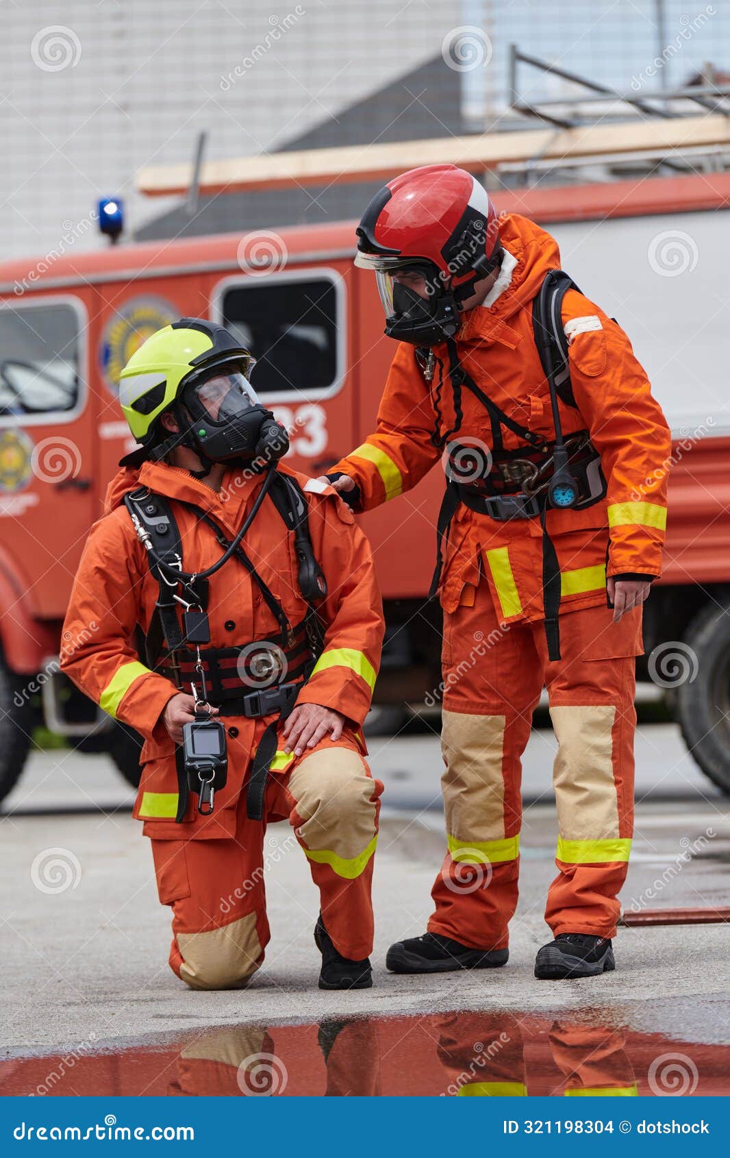 Firefighter Team Learning Thermal Camera Usage during Training Session ...