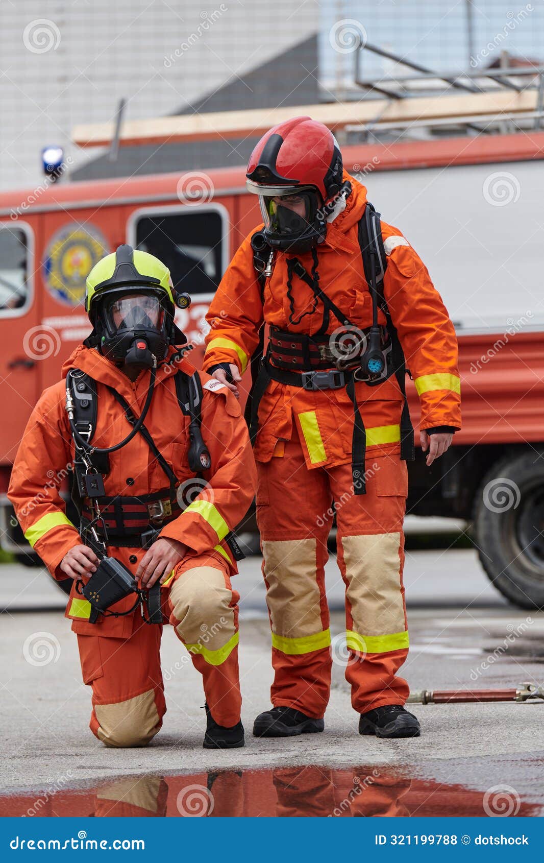 Firefighter Team Learning Thermal Camera Usage during Training Session ...