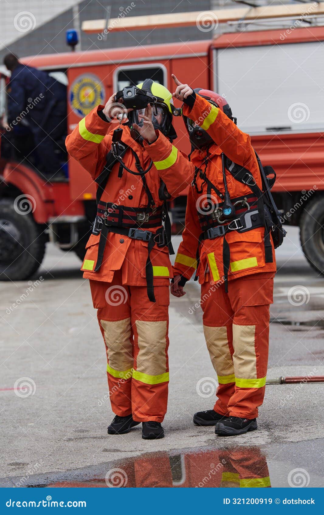 Firefighter Team Learning Thermal Camera Usage during Training Session ...
