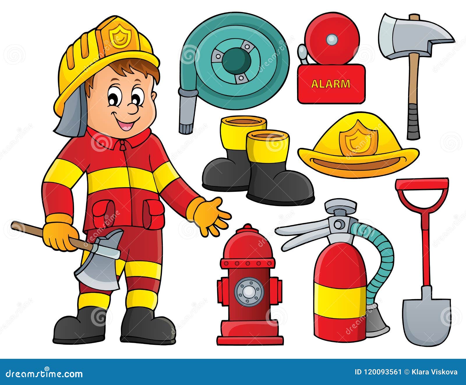 Firefighter theme set 2 stock vector. Illustration of male - 120093561