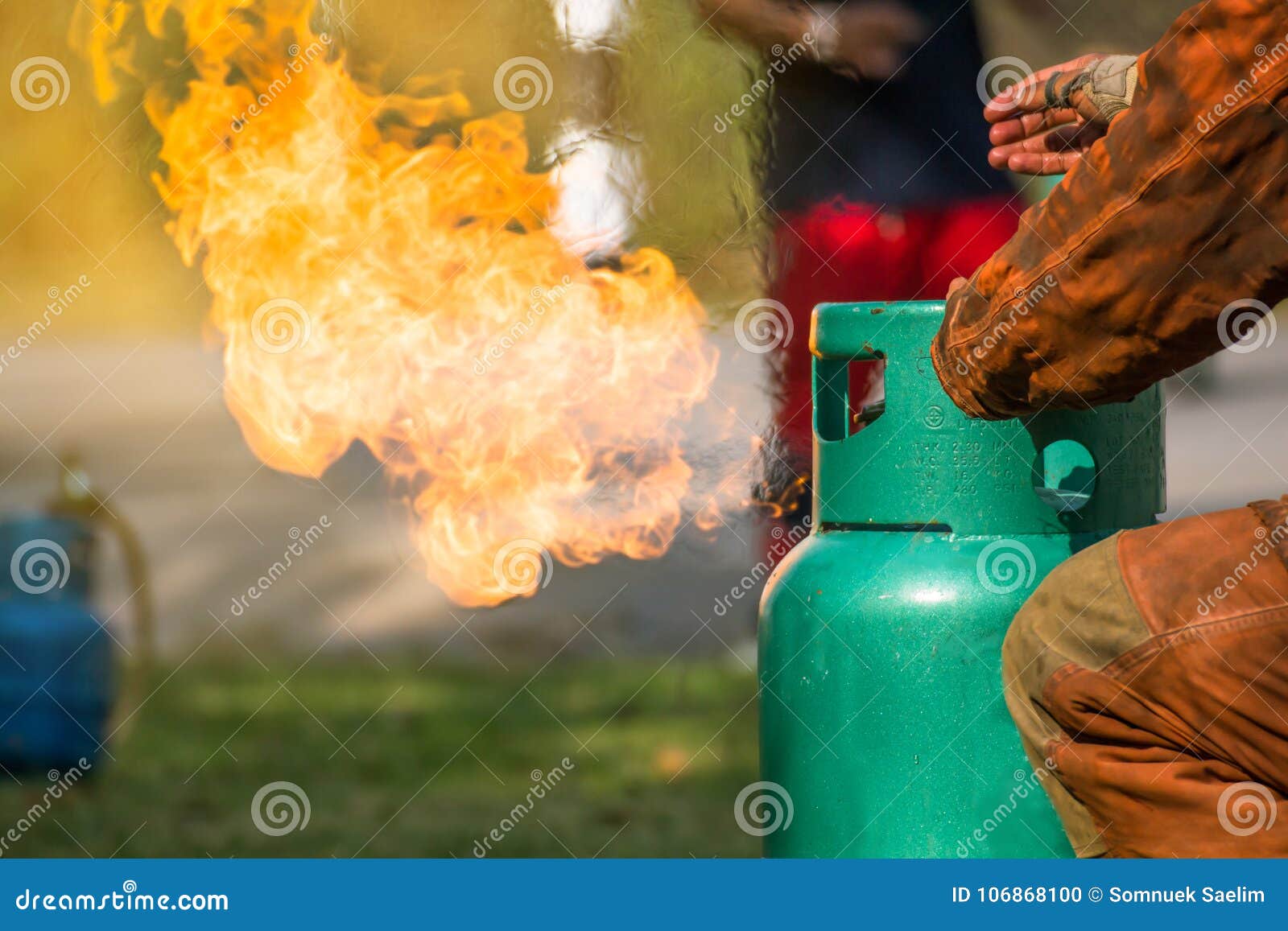 Firefighter Training, the Employees Annual Training Fire Fighting with ...
