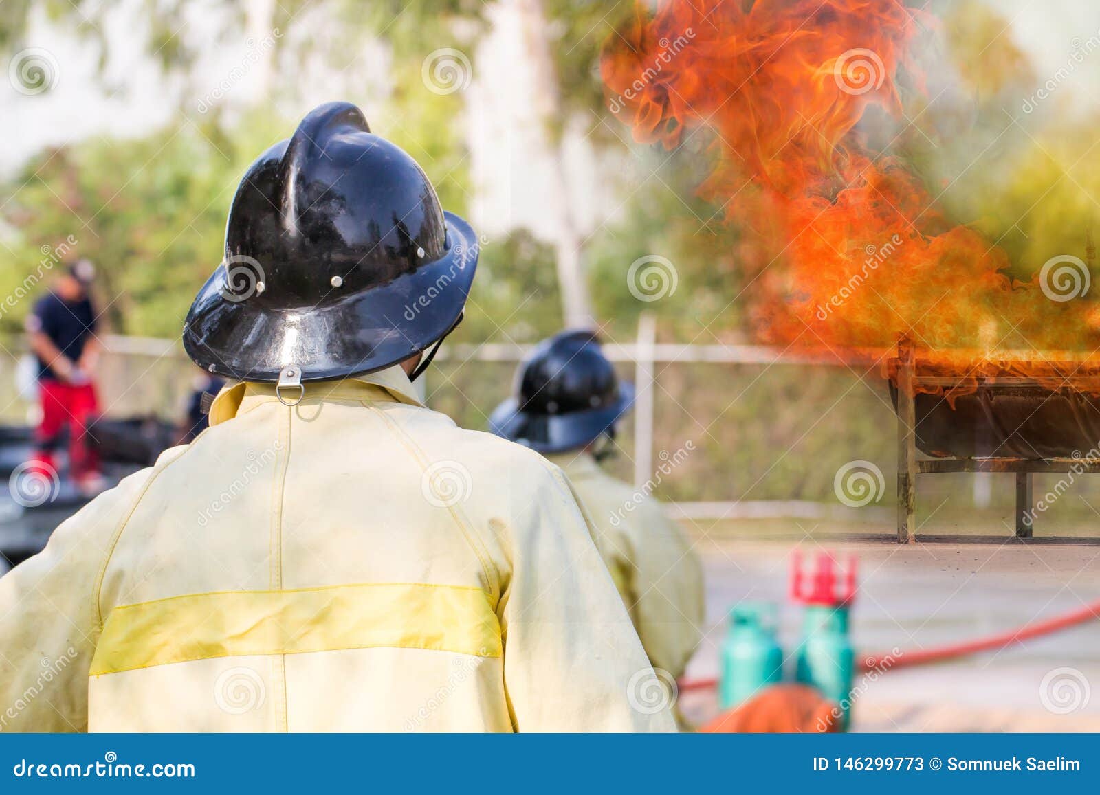 Firefighter Training, the Employees Annual Training Fire Fighting with ...