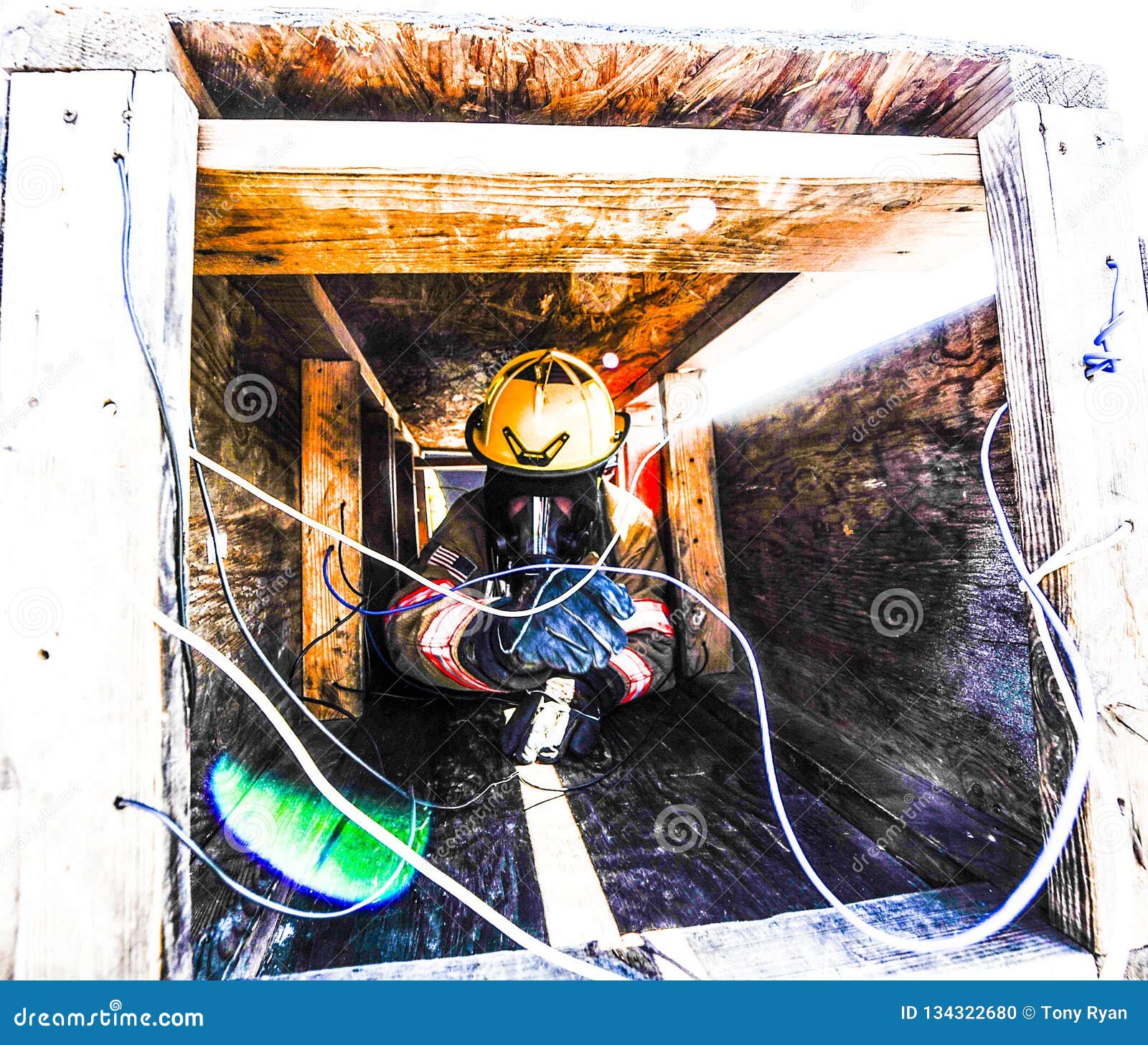 Firefighter in Tunnel editorial image. Image of trapped - 134322680