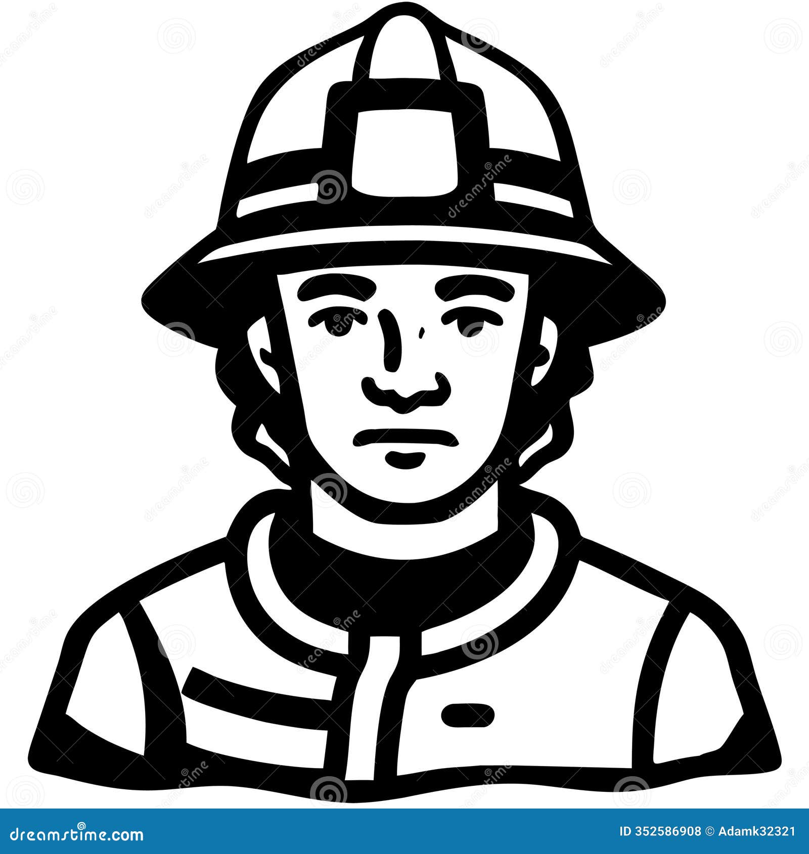 Firefighter in Uniform Vector Art for Safety Awareness and Community ...