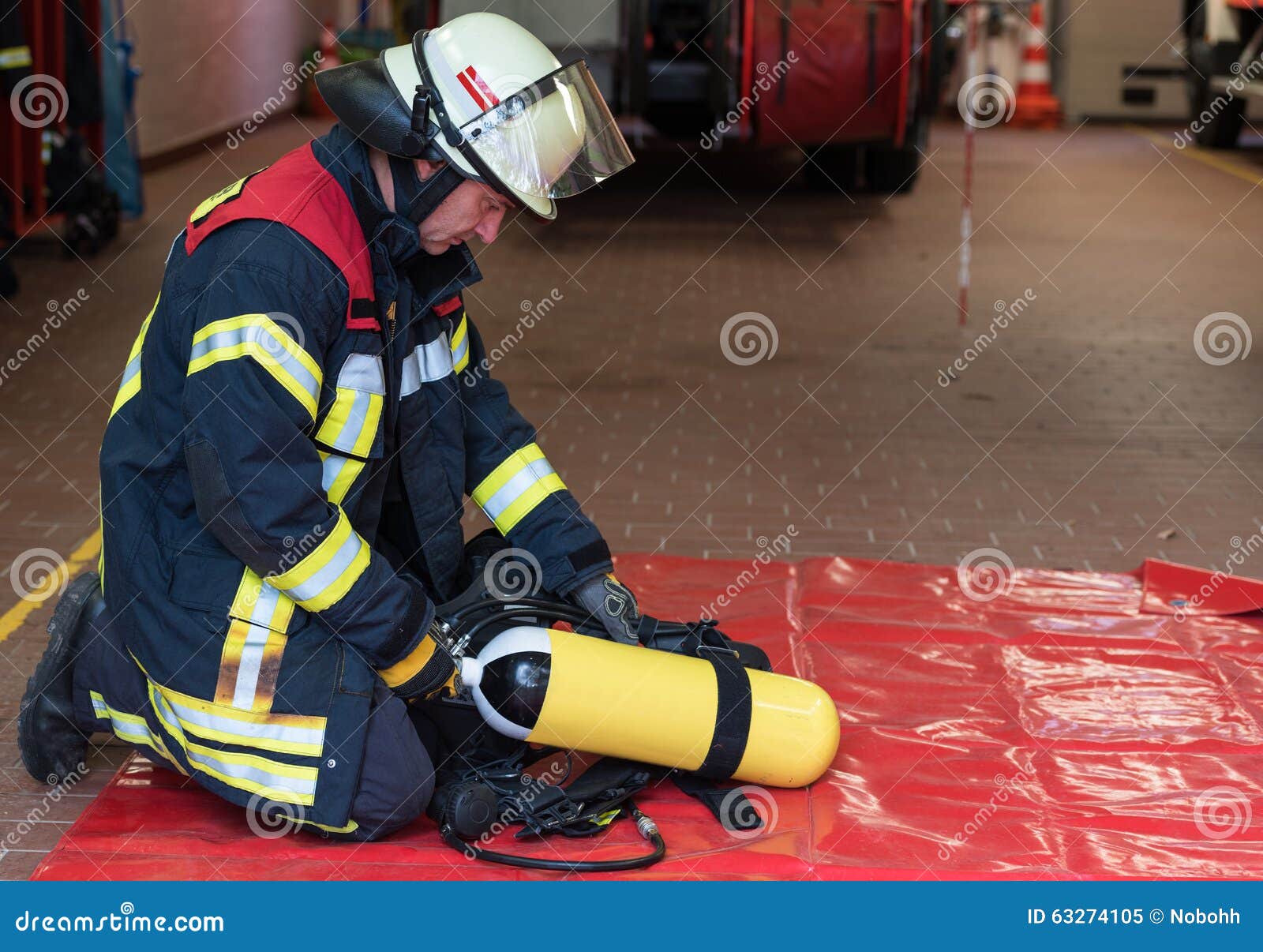 Firefighter Oxygen Tank Stock Photo | CartoonDealer.com #78900822