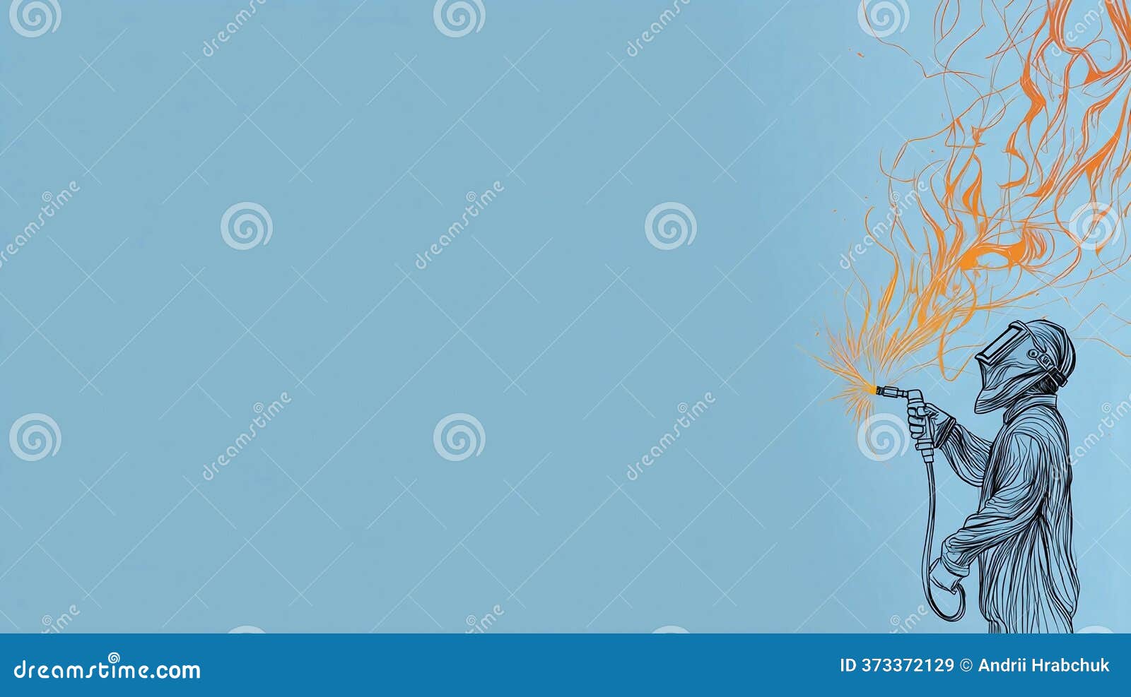 Fire Flamethrower Isolated On Black Background Royalty-Free Stock ...
