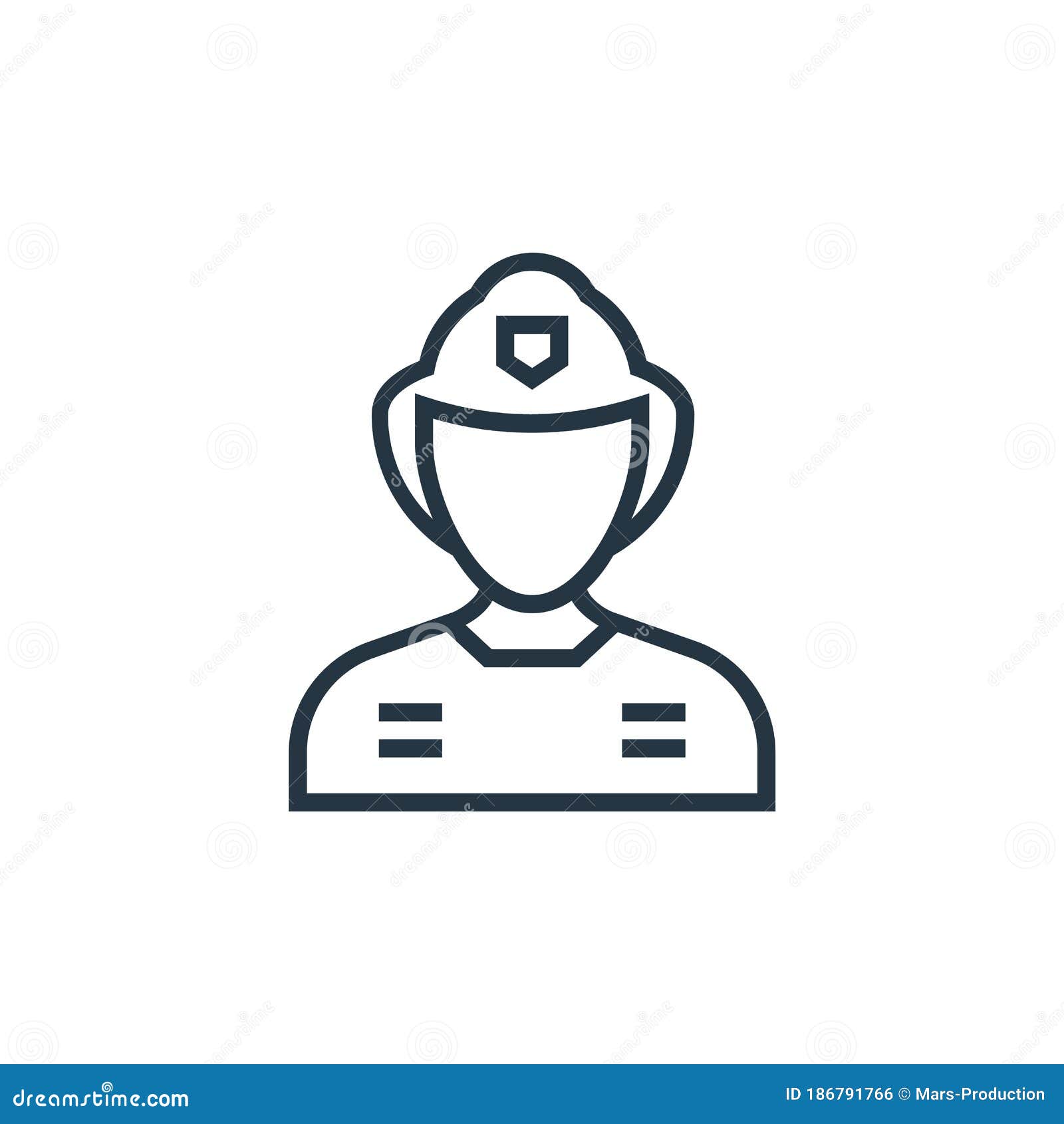 Firefighter Vector Icon. Firefighter Editable Stroke Stock Vector ...