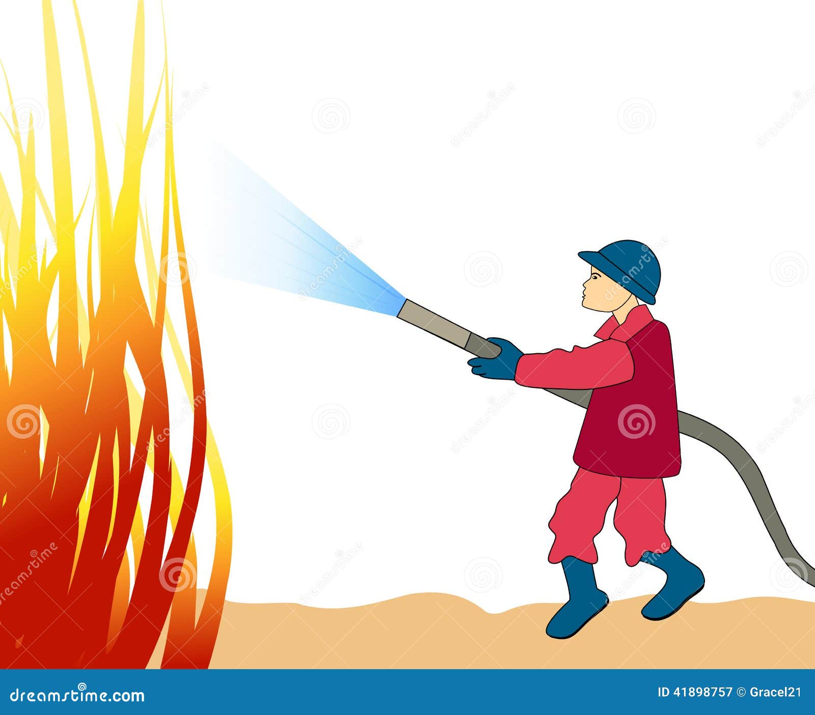 Firefighter stock vector. Illustration of attack, fireman - 41898757