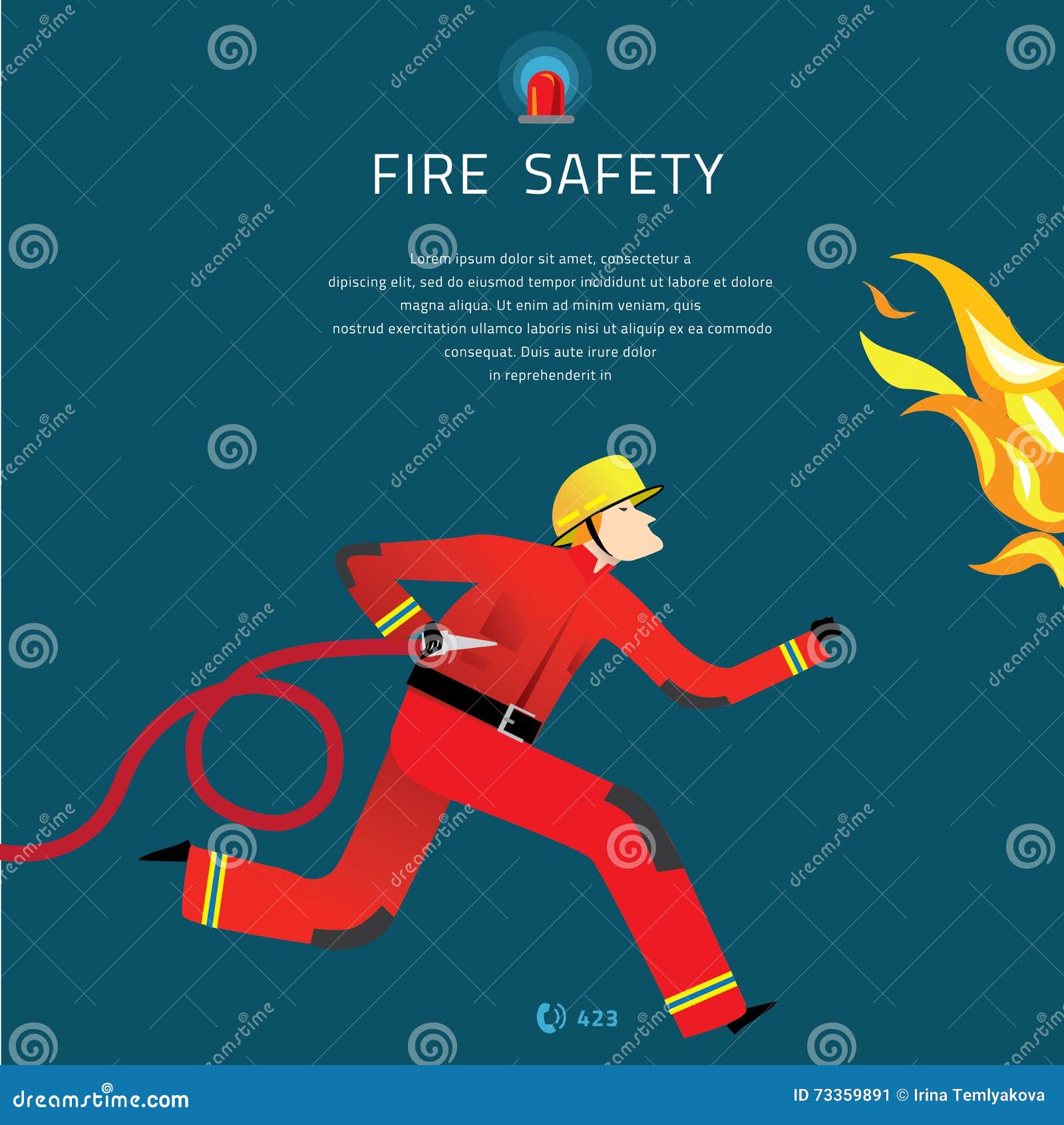 Firefighter Vector Illustration Stock Vector - Illustration of ...