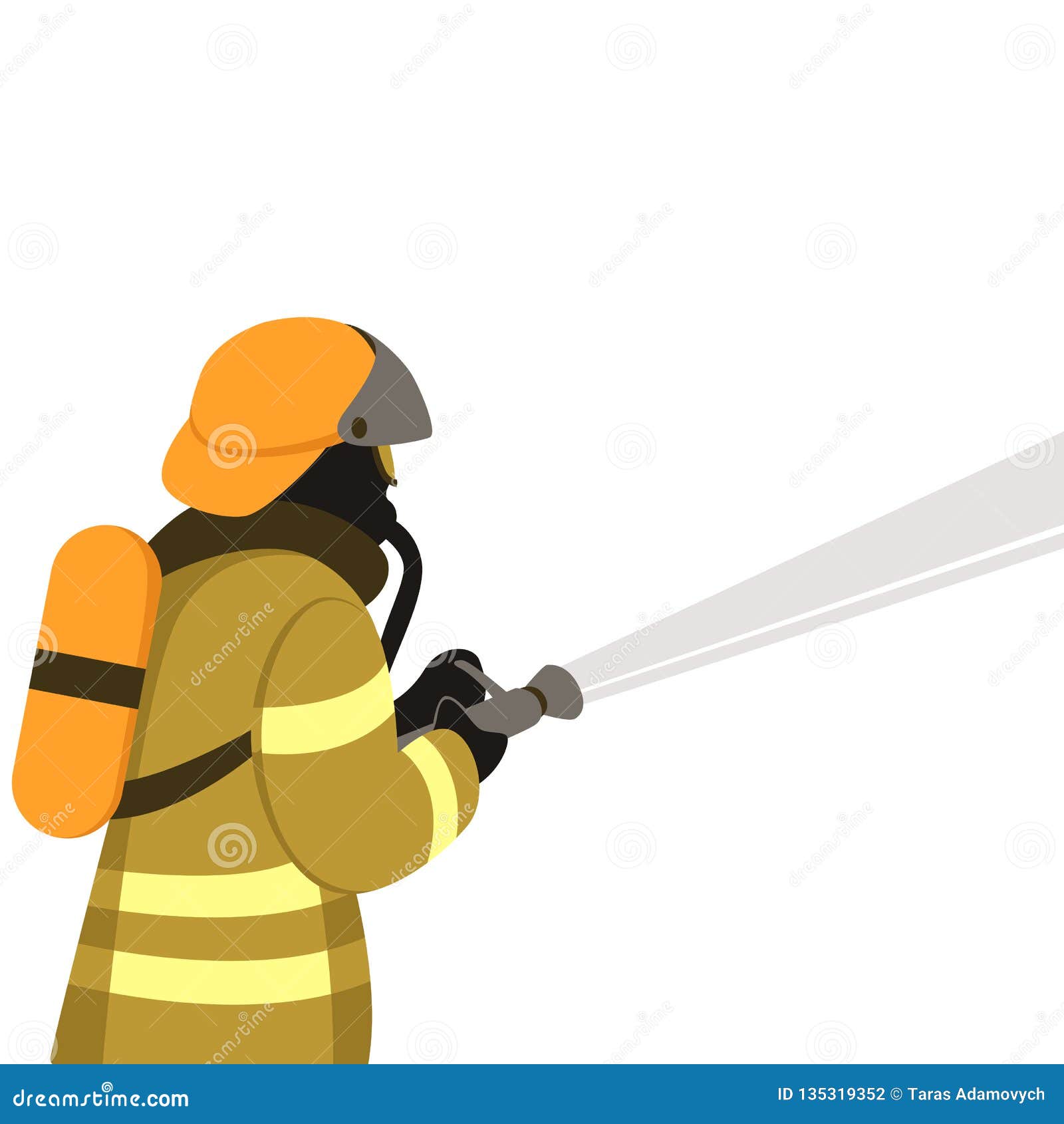 Firefighter , Vector Illustration ,flat Style, Profile Stock Vector ...