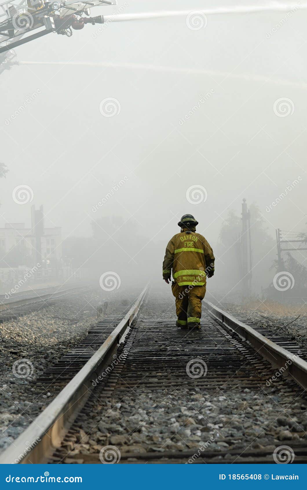 Firefighter Walking Rails Editorial Stock Photo - Image: 18565408