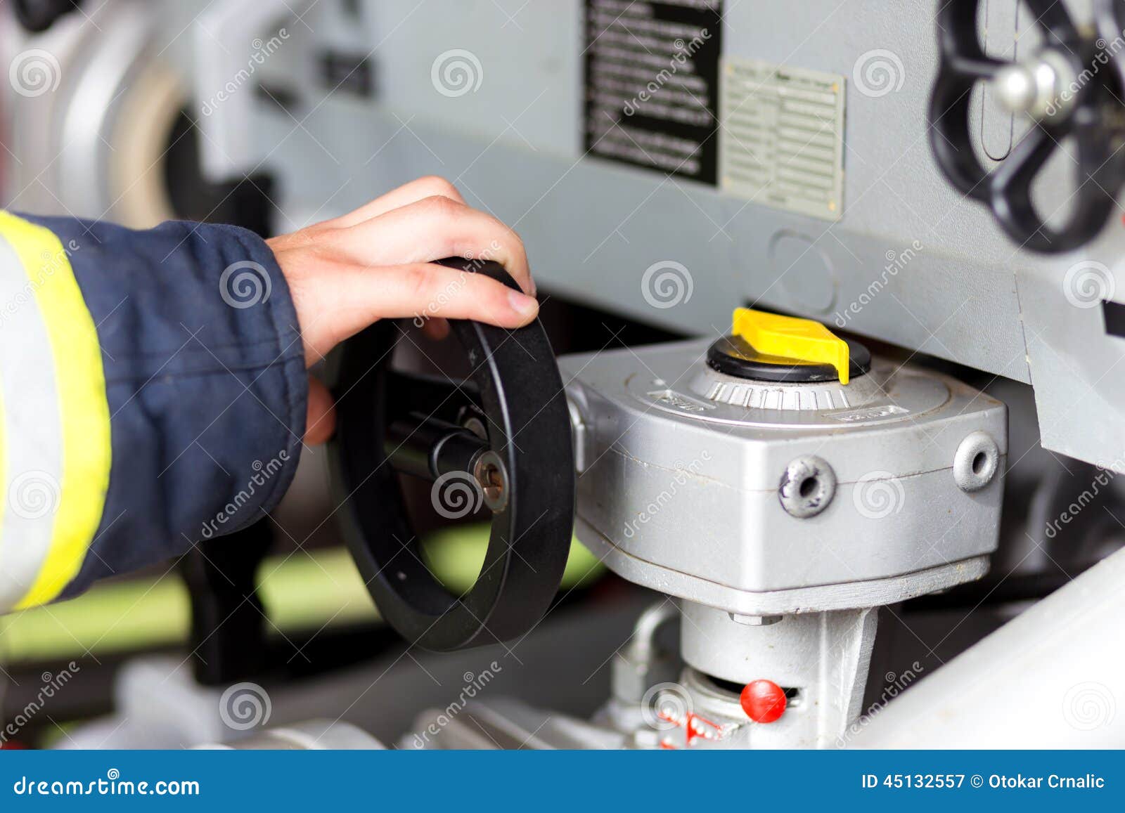 Firefighter water jet tap stock image. Image of extinguish - 45132557