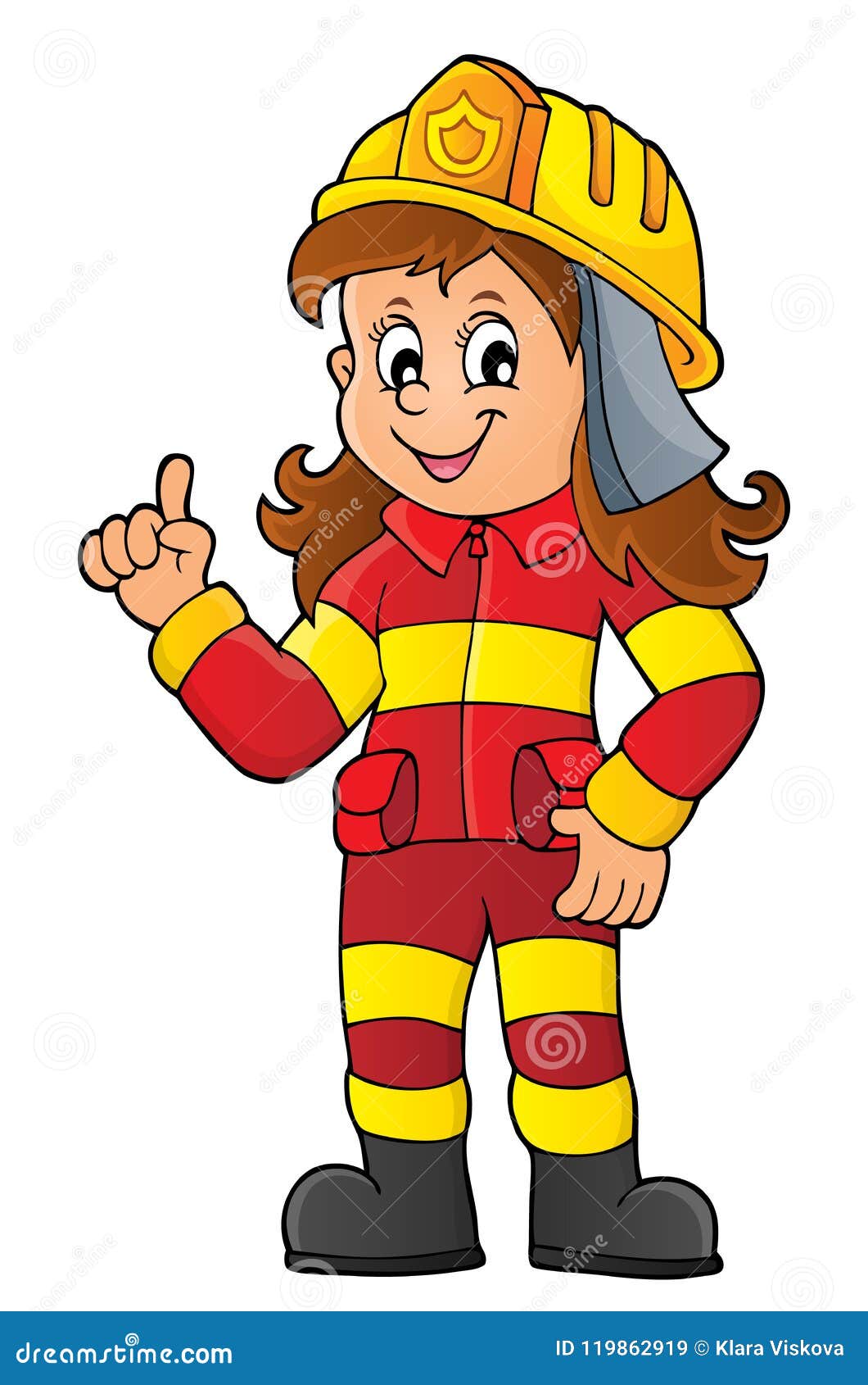 Firefighter woman image 1 stock vector. Illustration of response ...
