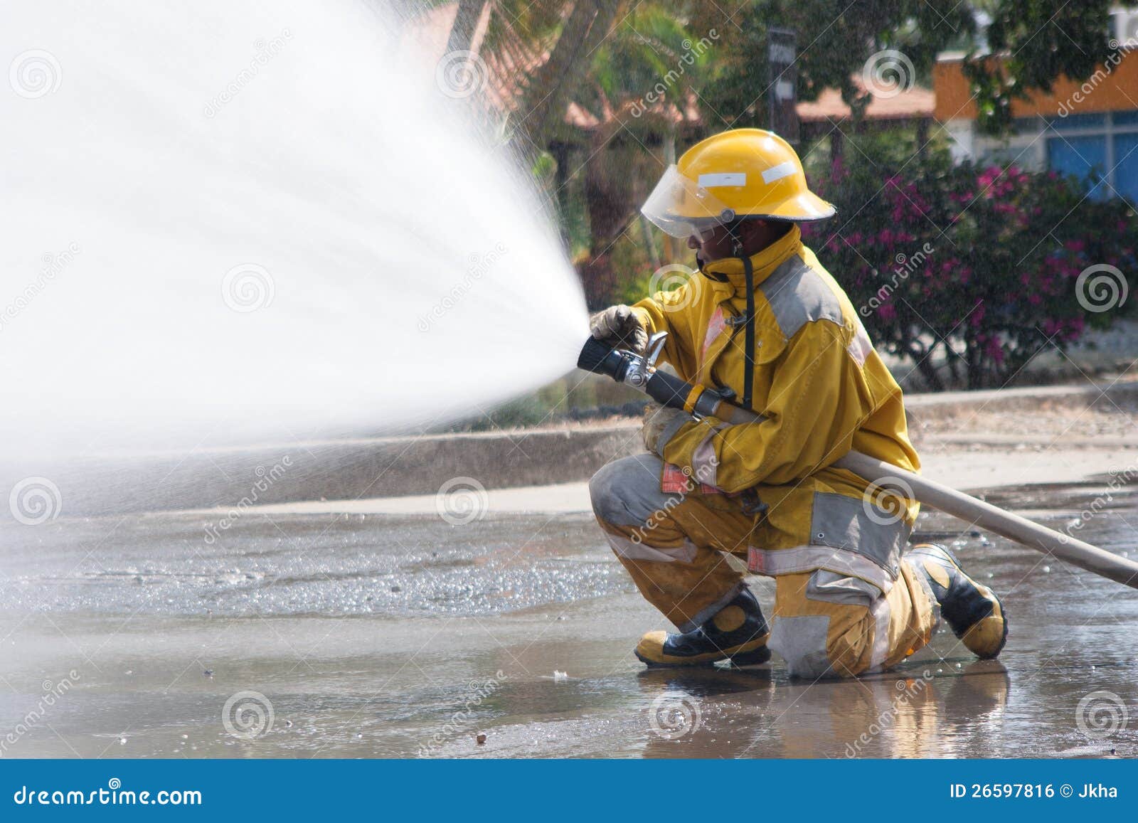 Firefighter Working stock photo. Image of male, help - 26597816