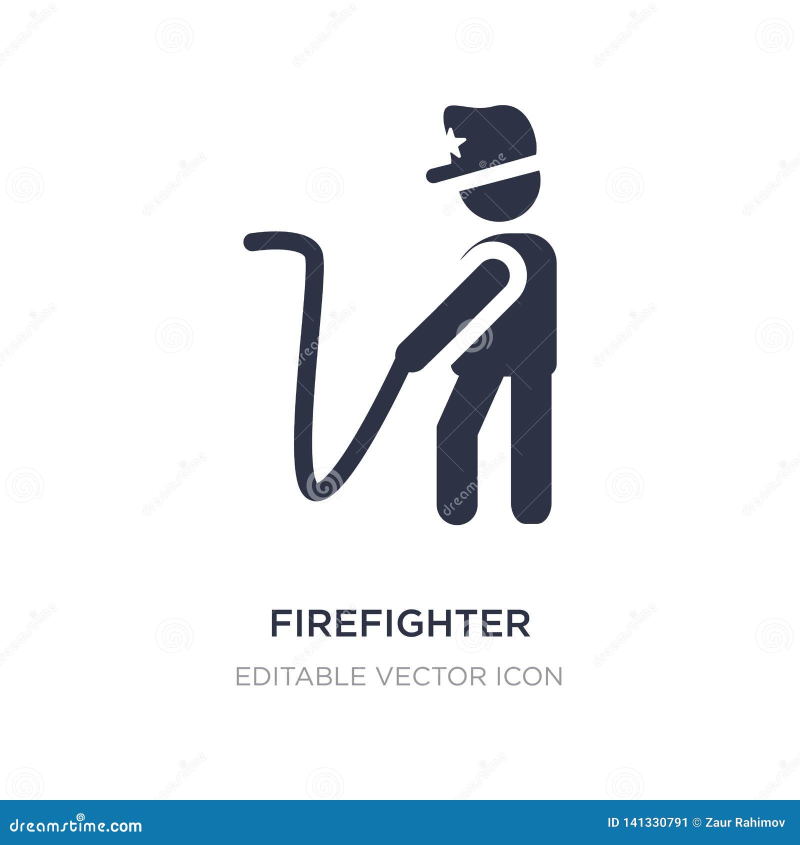 Firefighter Working Icon On White Background. Simple Element ...
