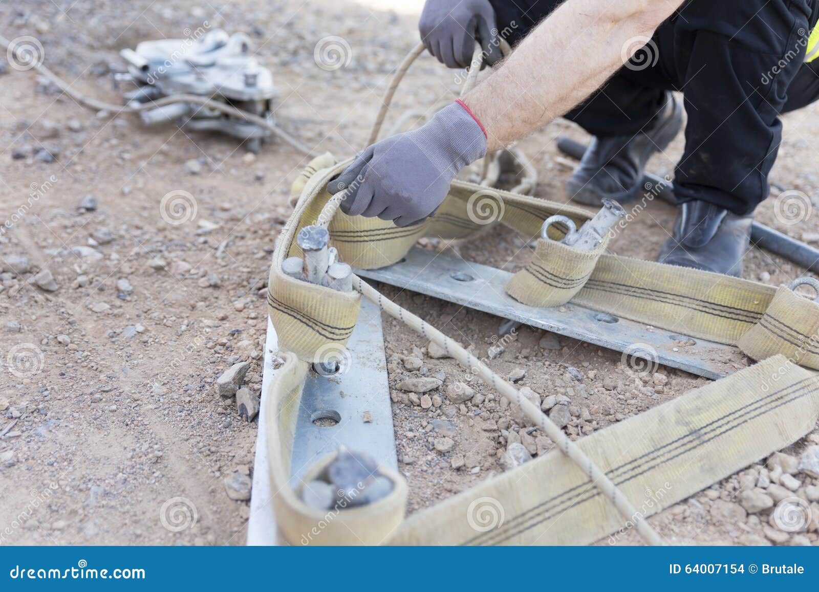 Firefighter working stock photo. Image of mechanical - 64007154