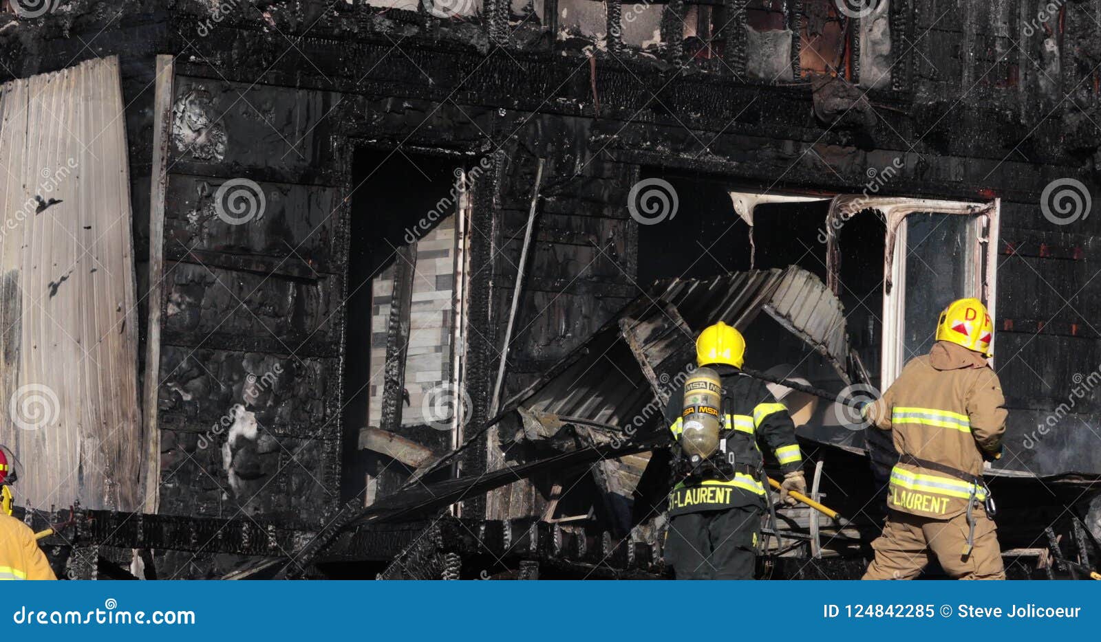 Firefighters Using Pike Hook on House Fire Stock Video - Video of movie ...
