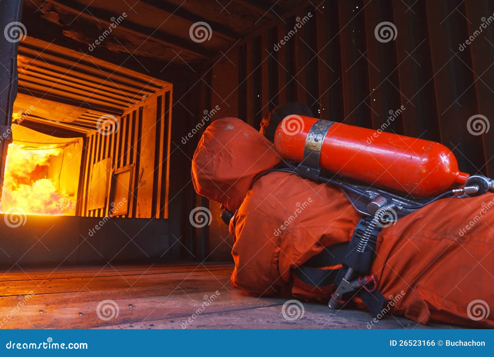 Firefighters stock photo. Image of afraid, heat, alarm - 26523166