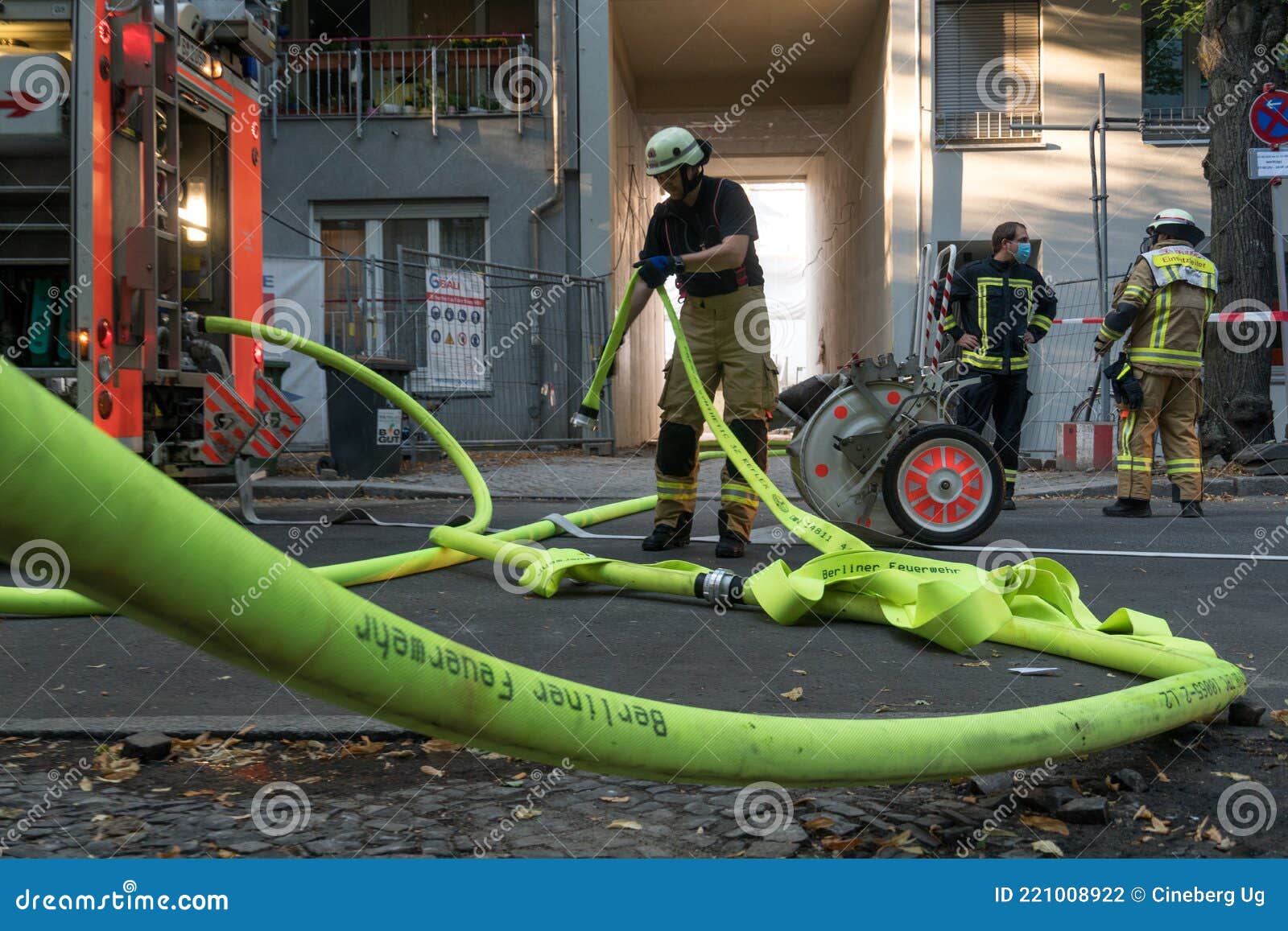 Firefighters action editorial photography. Image of helmet - 221008922