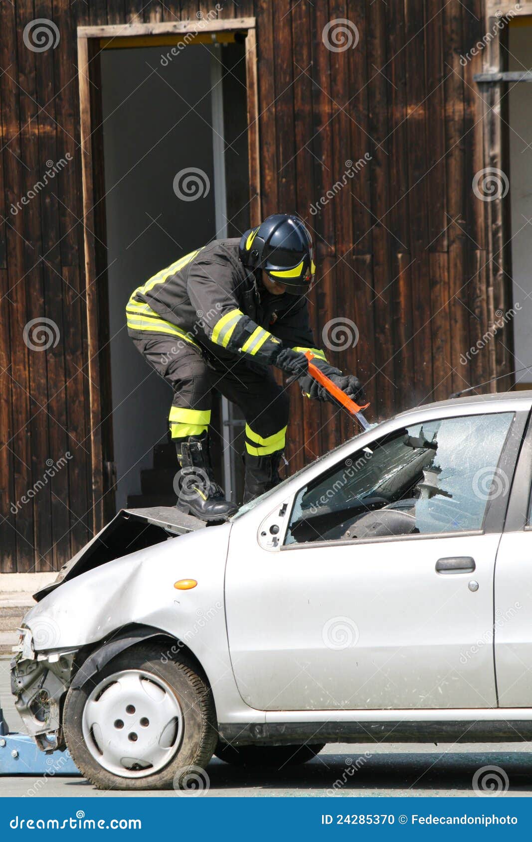 Firefighters in Action during an Exercise in the Firehouse Editorial ...