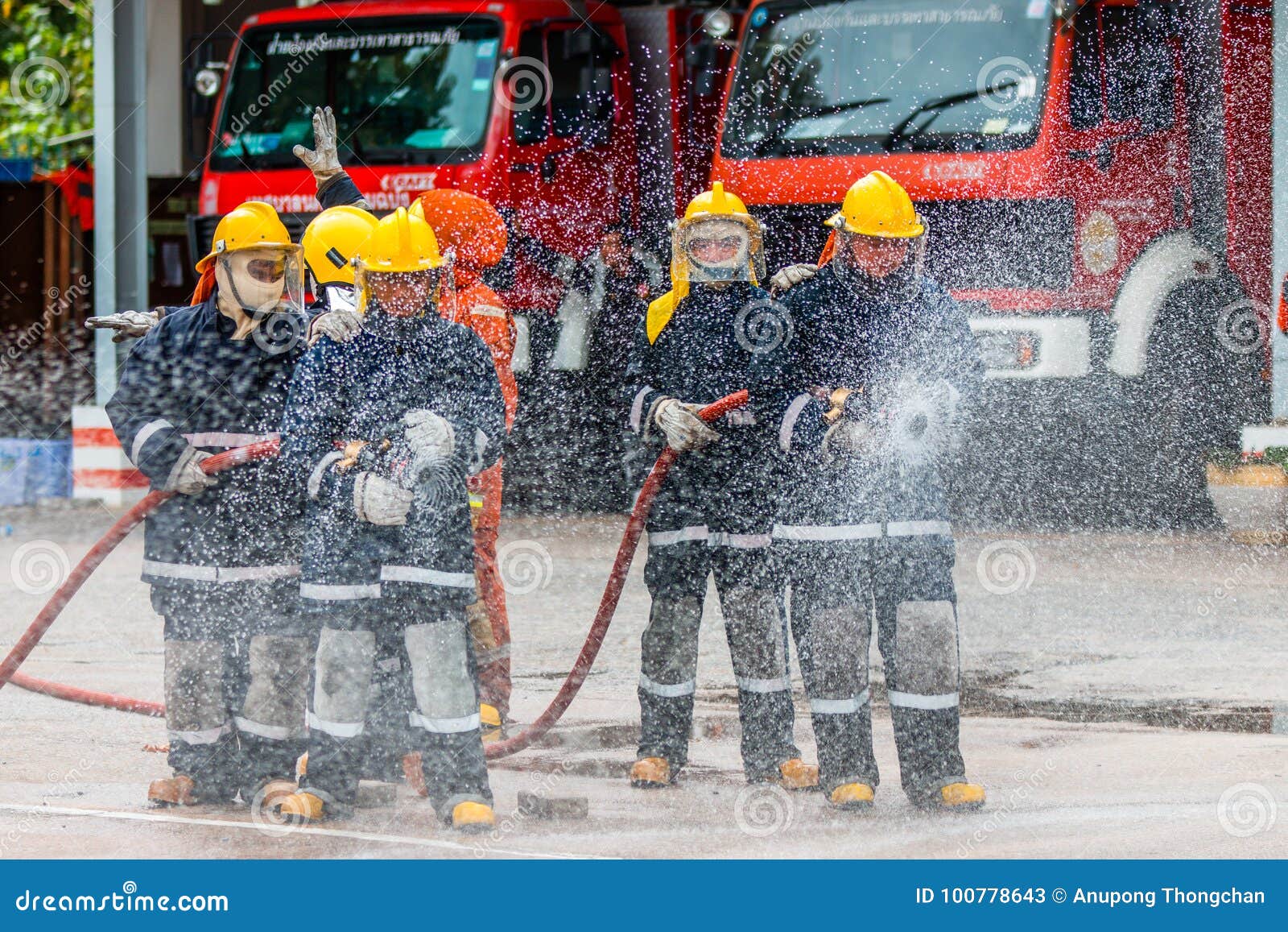 Firefighters training editorial stock photo. Image of gear - 100778643