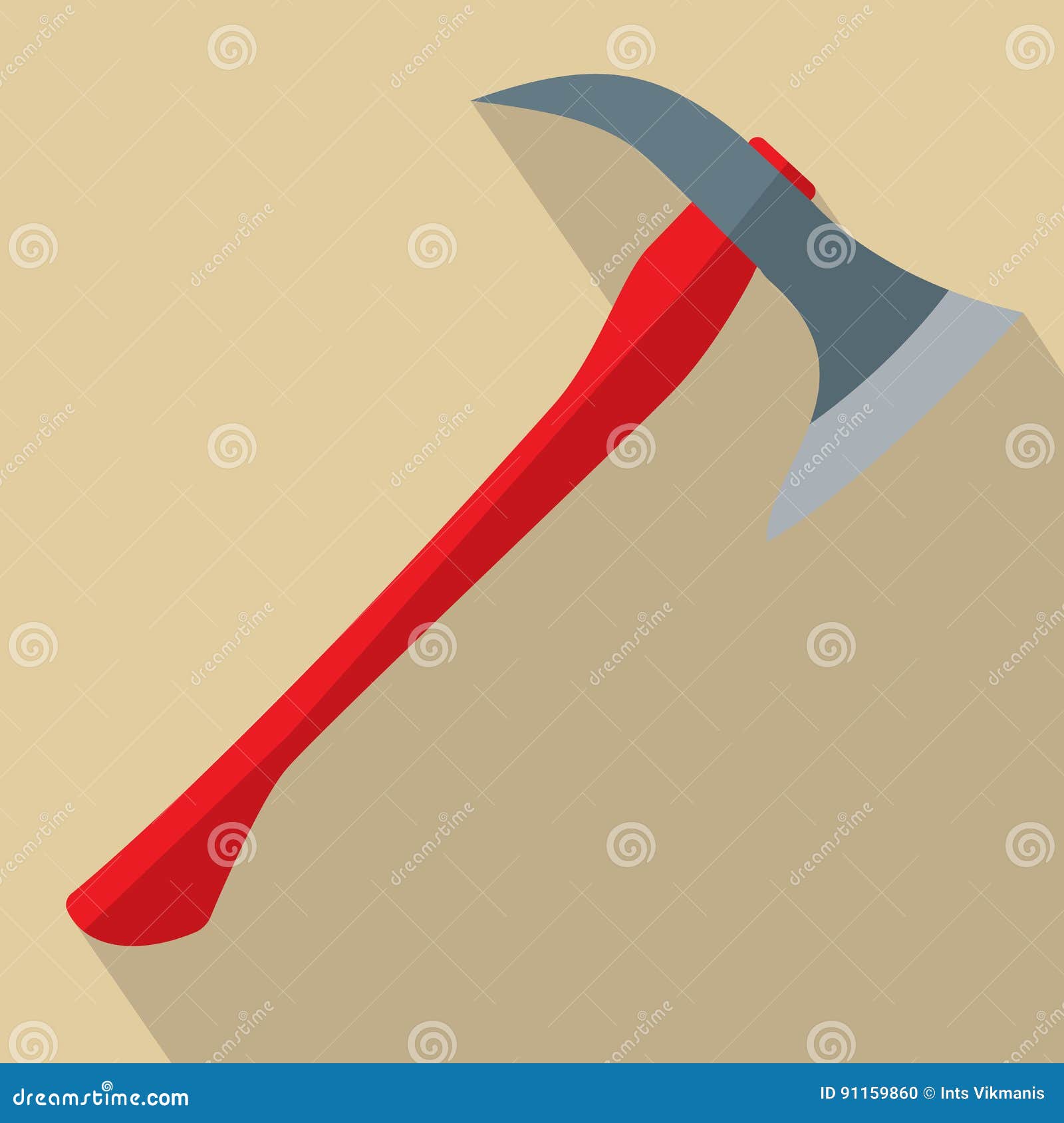 Firefighters Axe with Red Handle Stock Vector - Illustration of hatchet ...