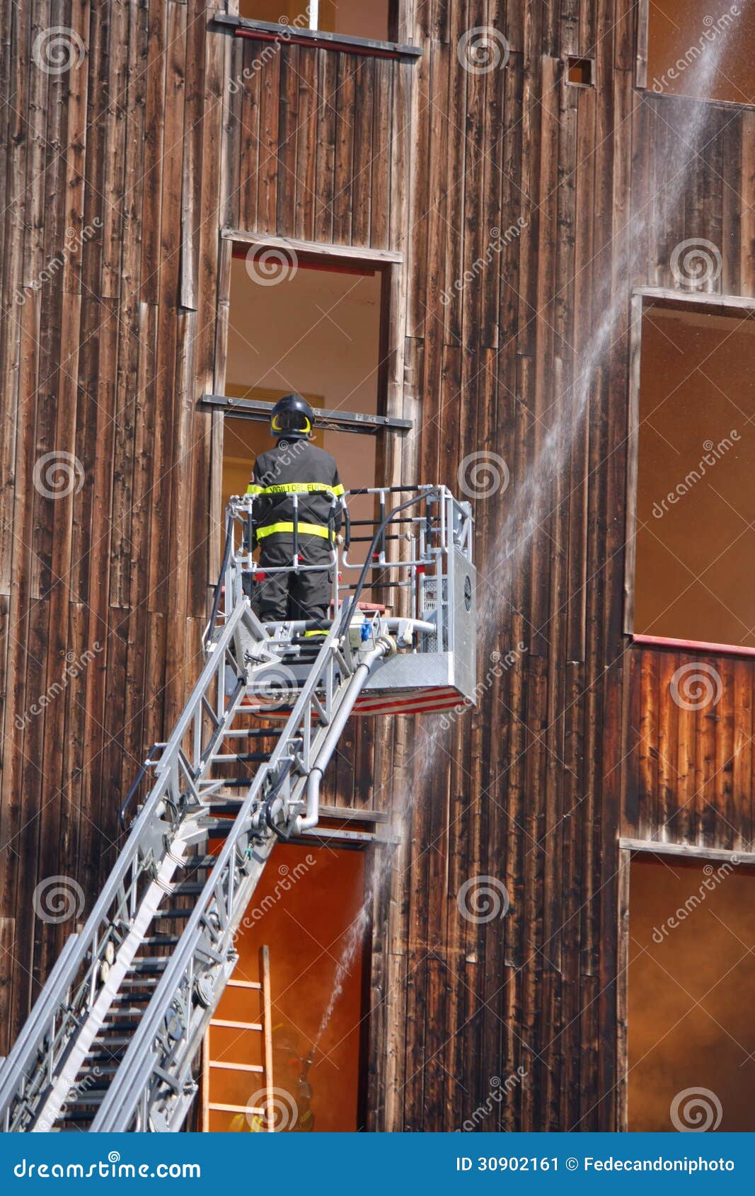 Firefighters in the basket editorial photo. Image of emergency - 30902161