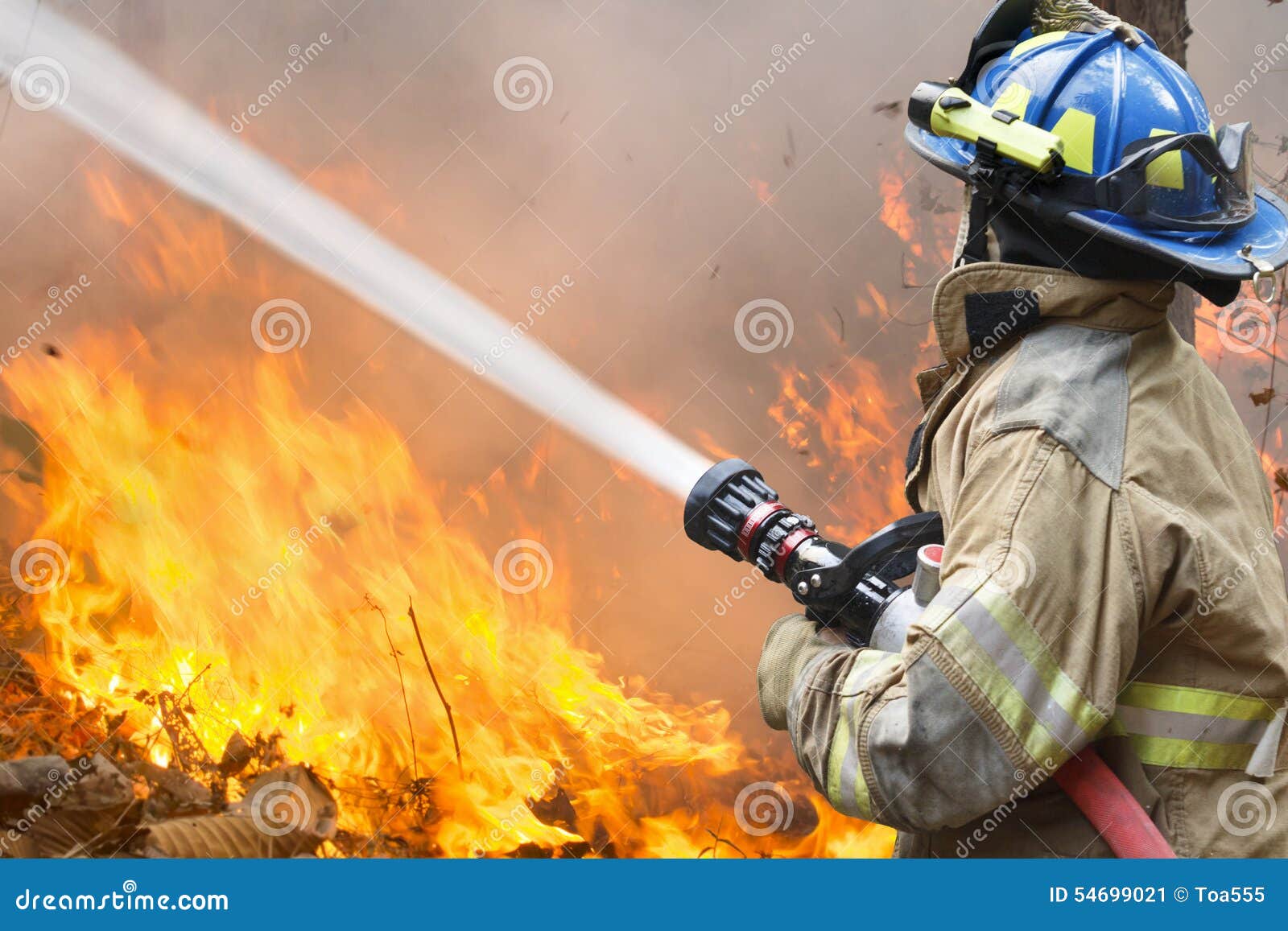 Firefighters Battle a Wildfire Stock Image - Image of hose, natural ...