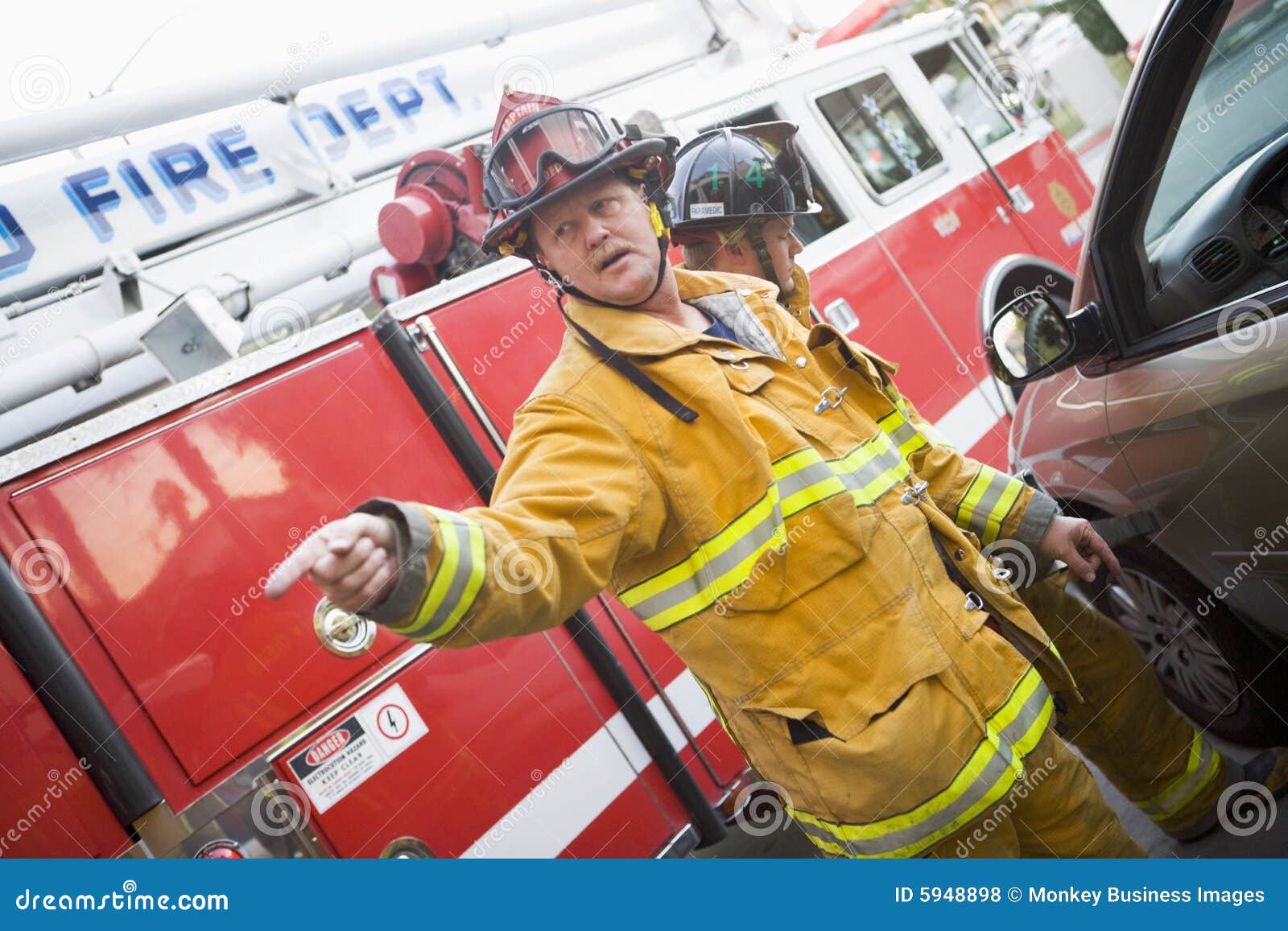 Fireman Cutting Through Door Royalty-Free Stock Photo | CartoonDealer ...