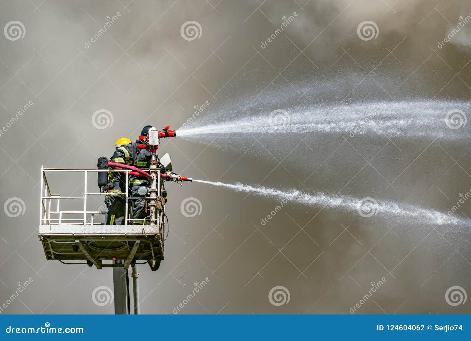 Firefighters Extinguish a Fire. Stock Photo - Image of alarm, safety ...