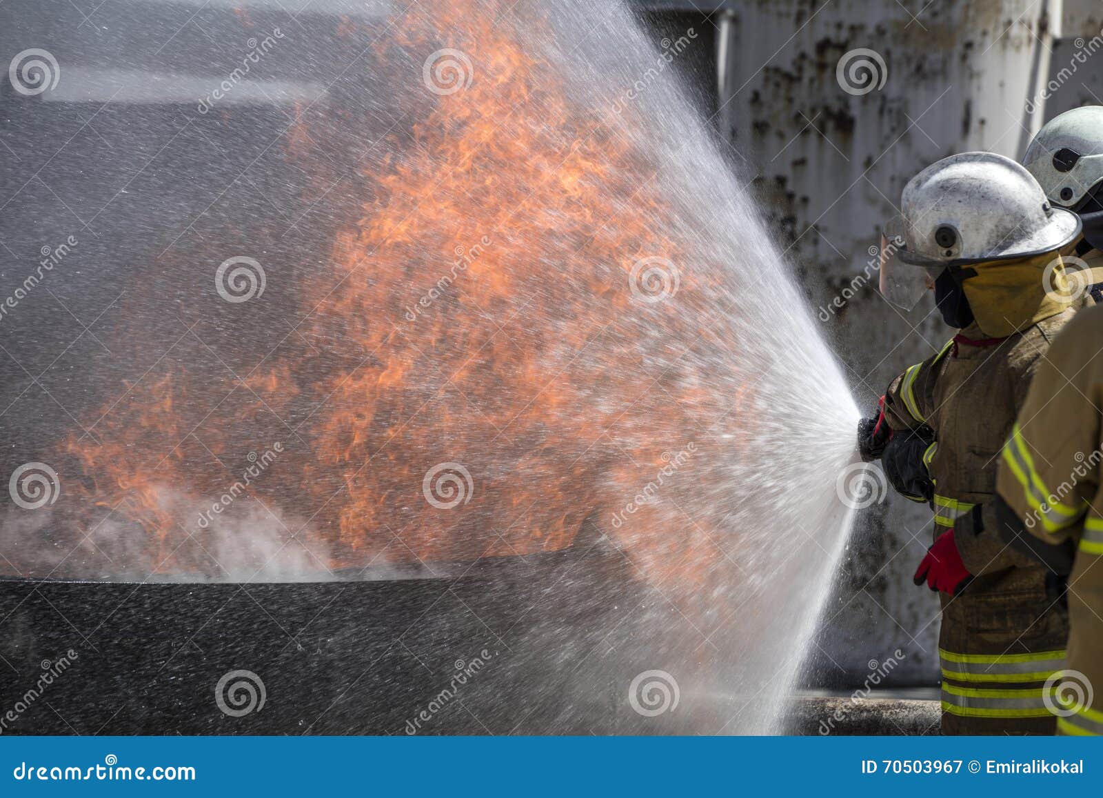 Firefighters Extinguishing House Fire. Editorial Photography - Image of ...
