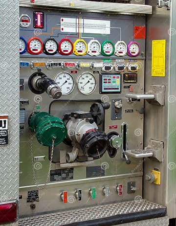 Firefighters Fire Engine Control Panel Editorial Photography - Image of ...