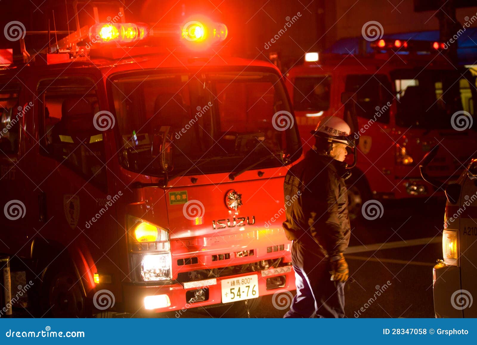 Firefighters fire in Tokyo editorial stock photo. Image of action ...