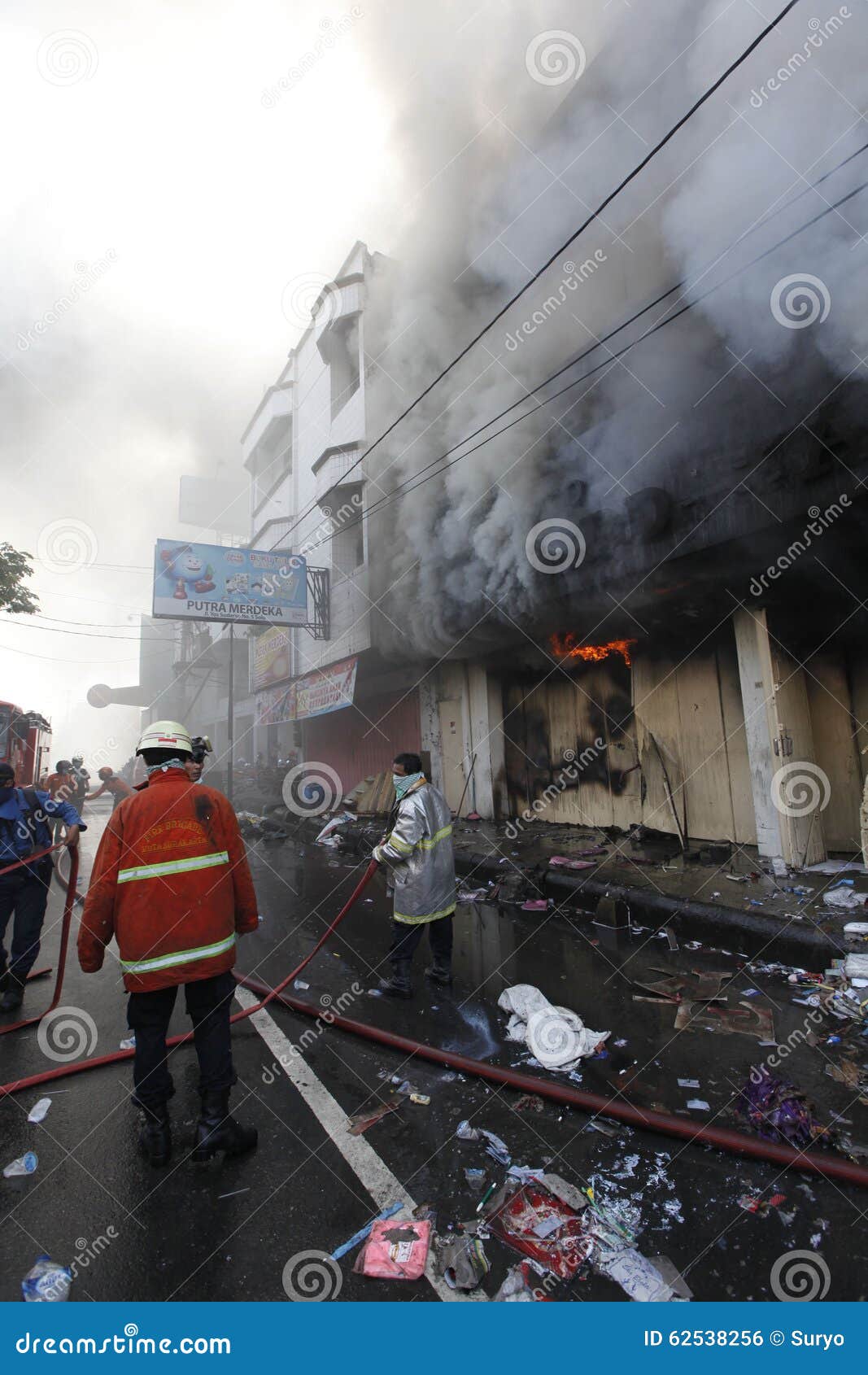 Firefighters editorial photo. Image of store, burned - 62538256