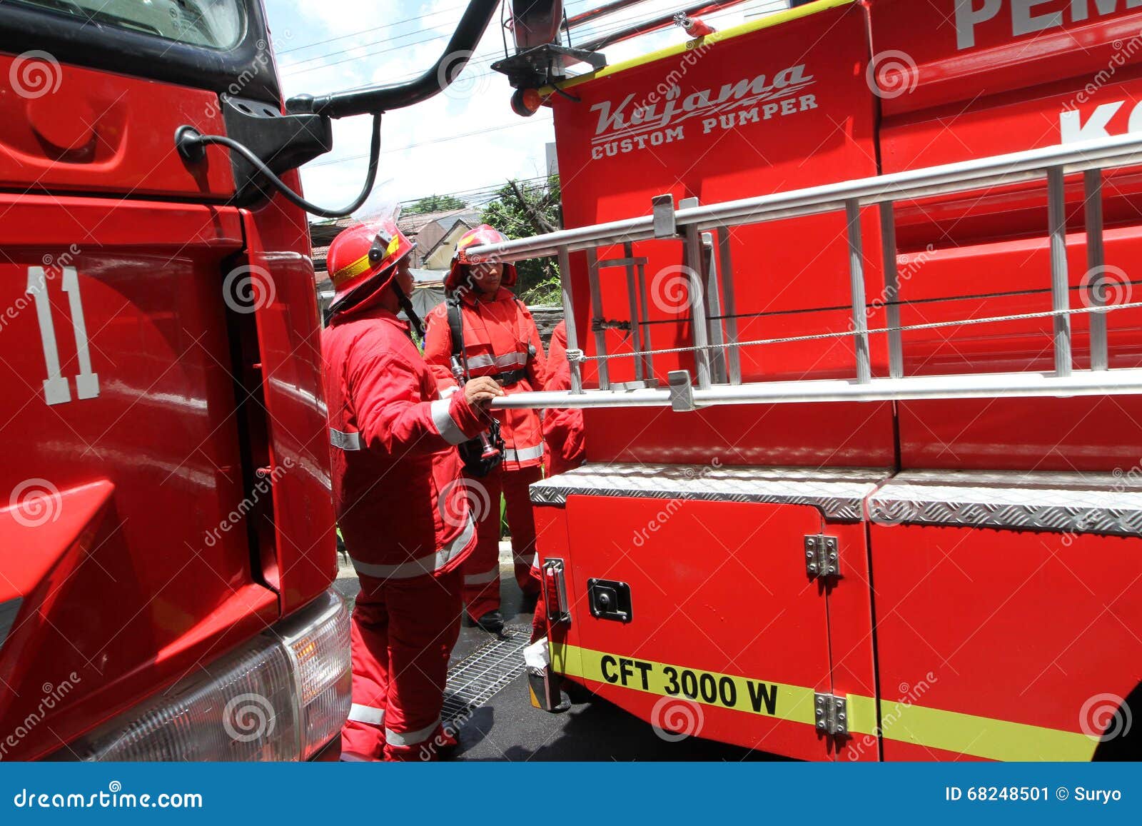 Firefighters editorial photo. Image of preparing, rise - 68248501