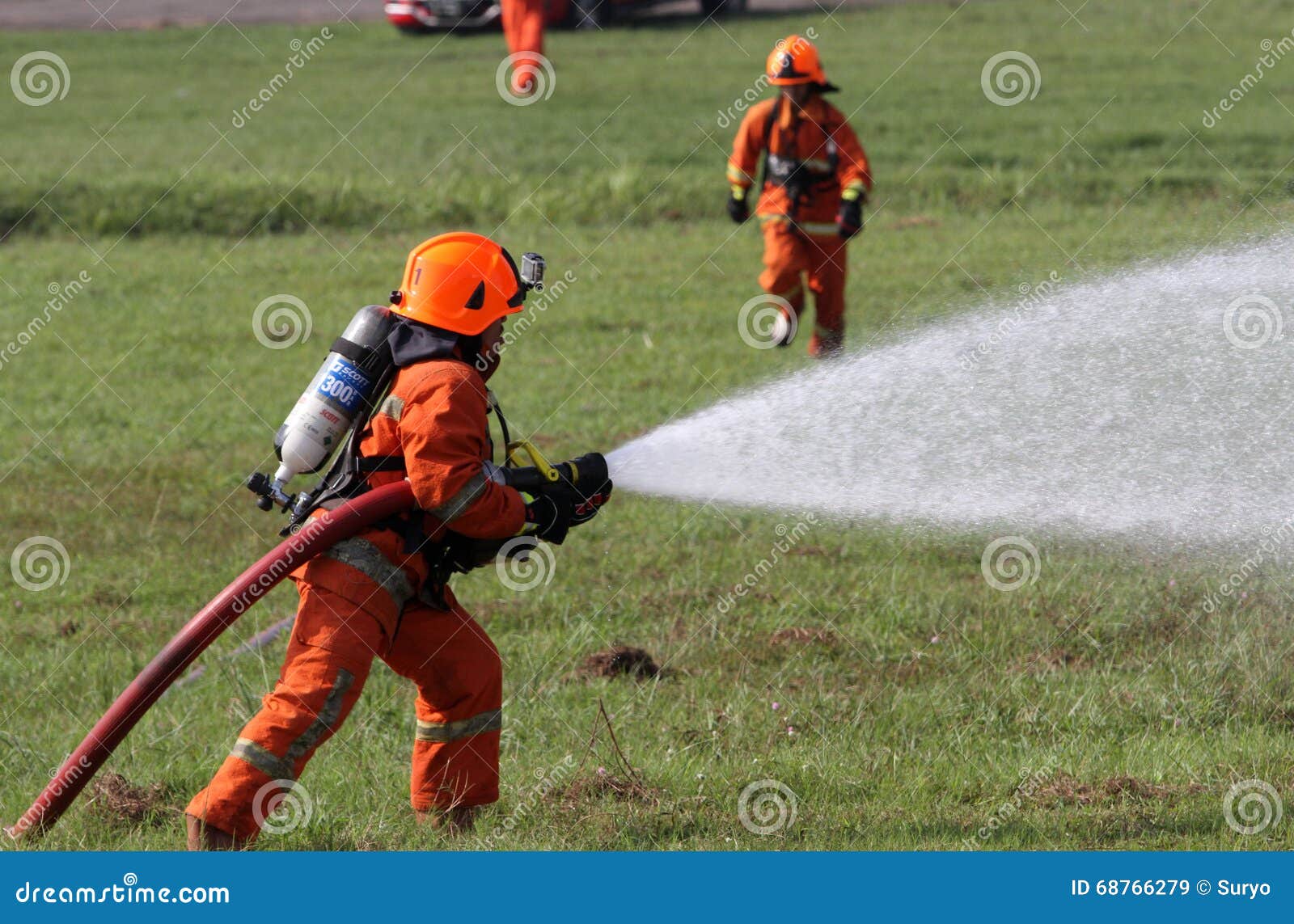 Firefighters editorial stock image. Image of field, solo - 68766279