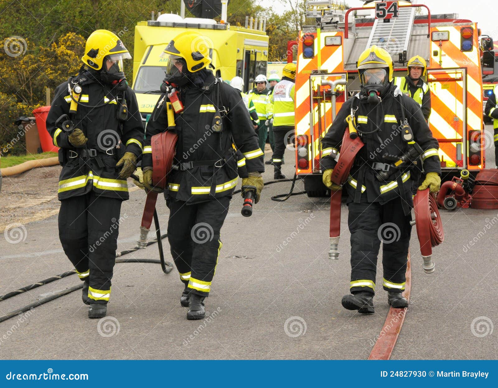 Firefighters During The Fire Drill Mount A Ladder Editorial Photo ...
