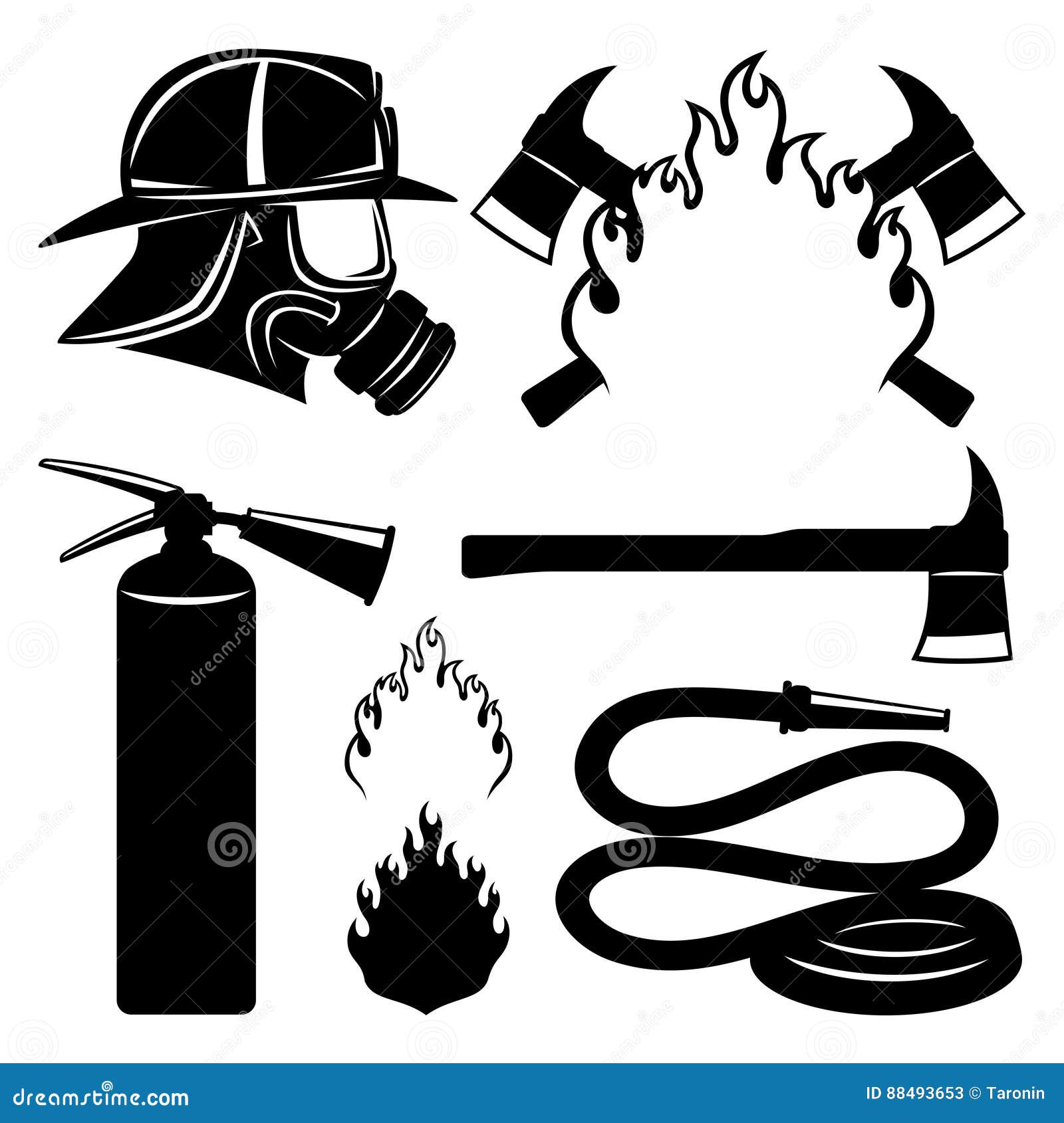 Firefighters icons set. stock vector. Illustration of flame - 88493653 Firefighters icons set. stock vector. Illustration of flame - 88493653